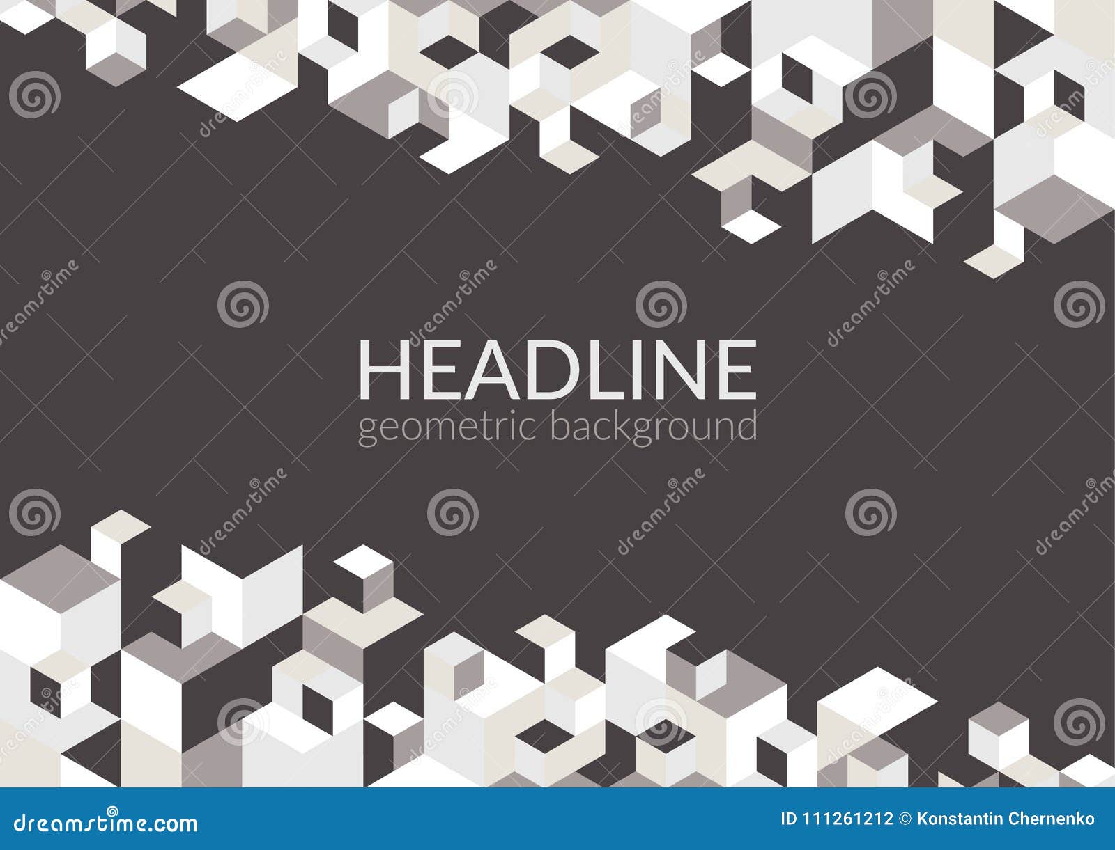 Trendy Horizontal Geometric Background, Triangle Pattern Field with ...