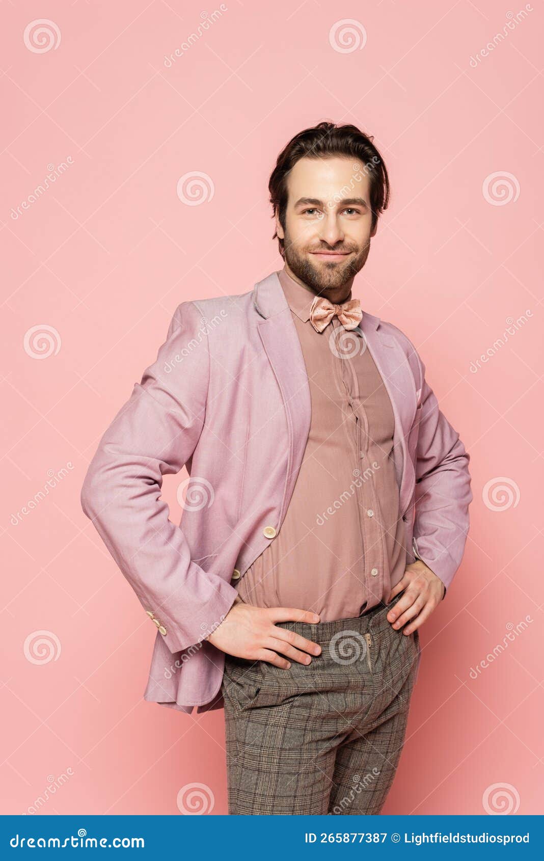 Trendy Host of Event Posing and Stock Image - Image of brunette, host ...