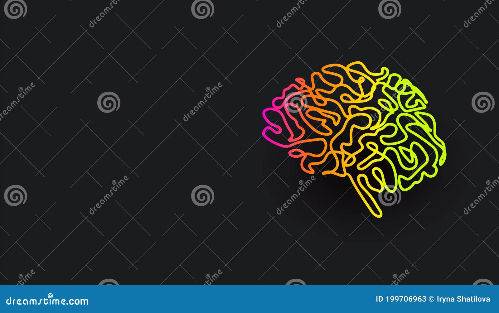 Trendy Illustration of a Gradient Human on a Dark Background with Copy ...