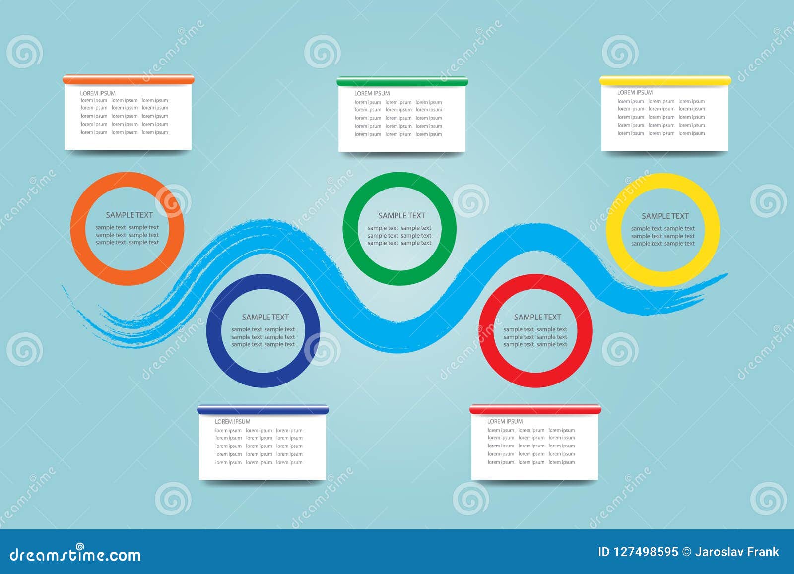 Trendy Infographic Labels As Drawn Blue Wave Stock Vector ...