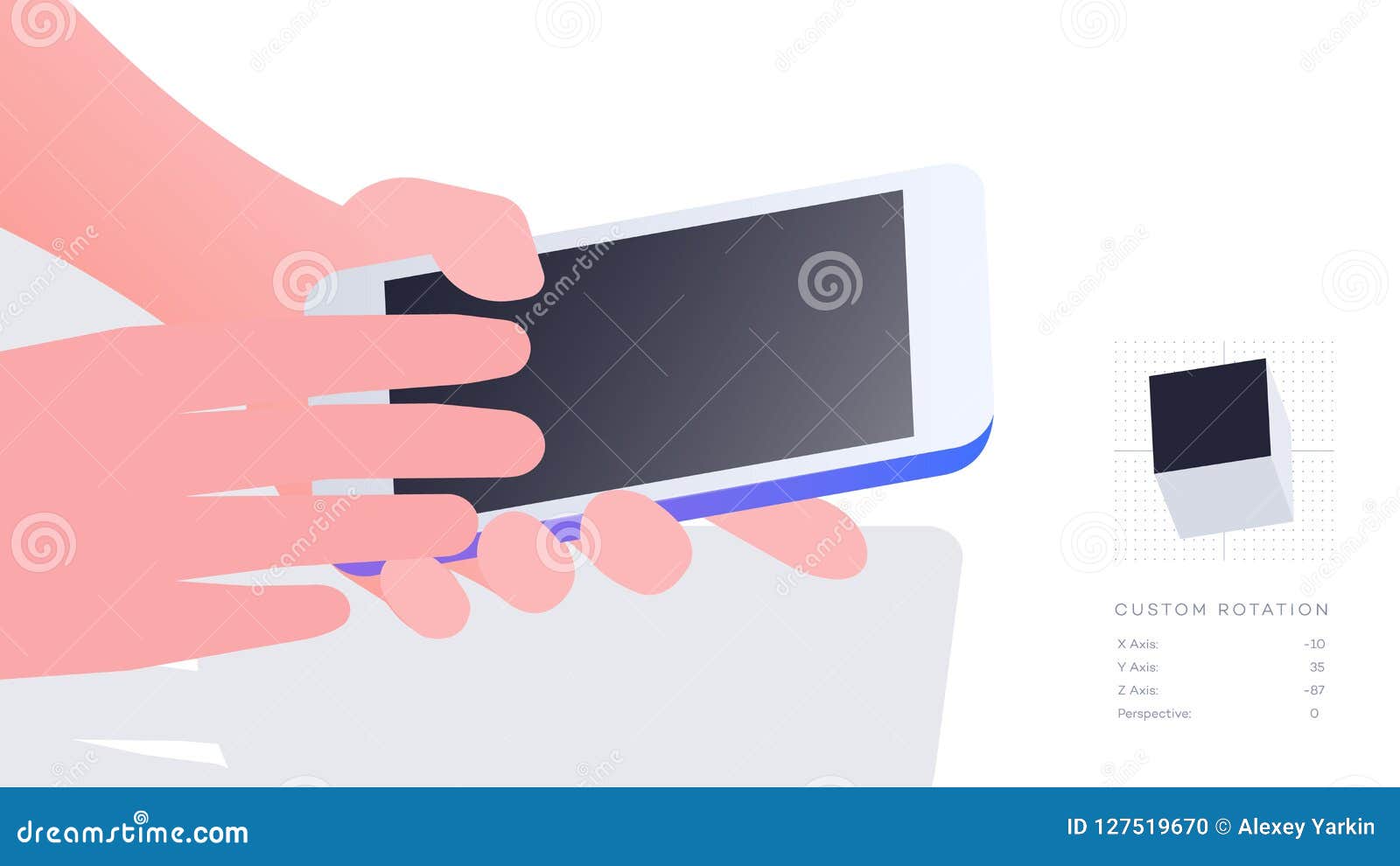 Trendy Isometric Vector Smartphone. Web Template for Header, Mobile App ...