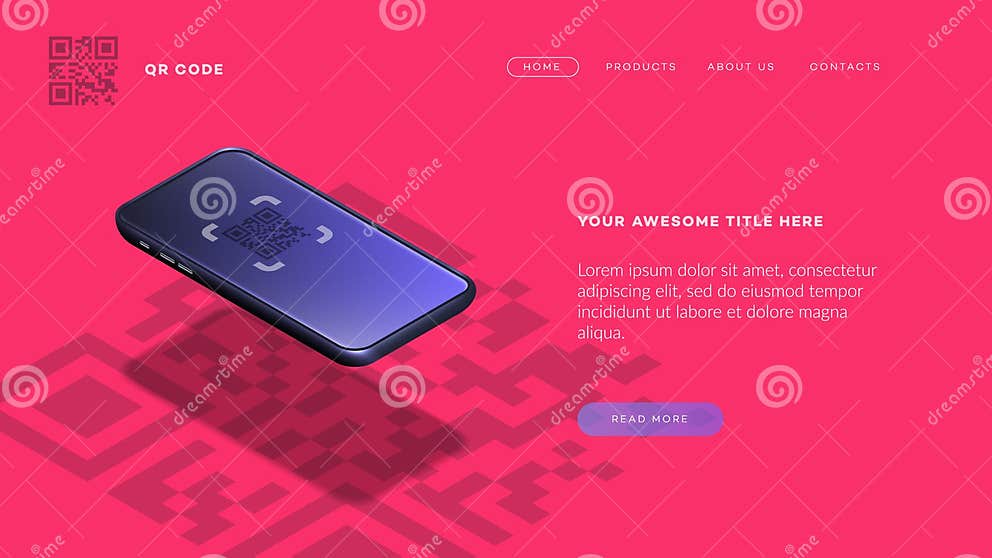 Trendy Isometric Vector Smartphone. Web Template for Header, Mobile App ...