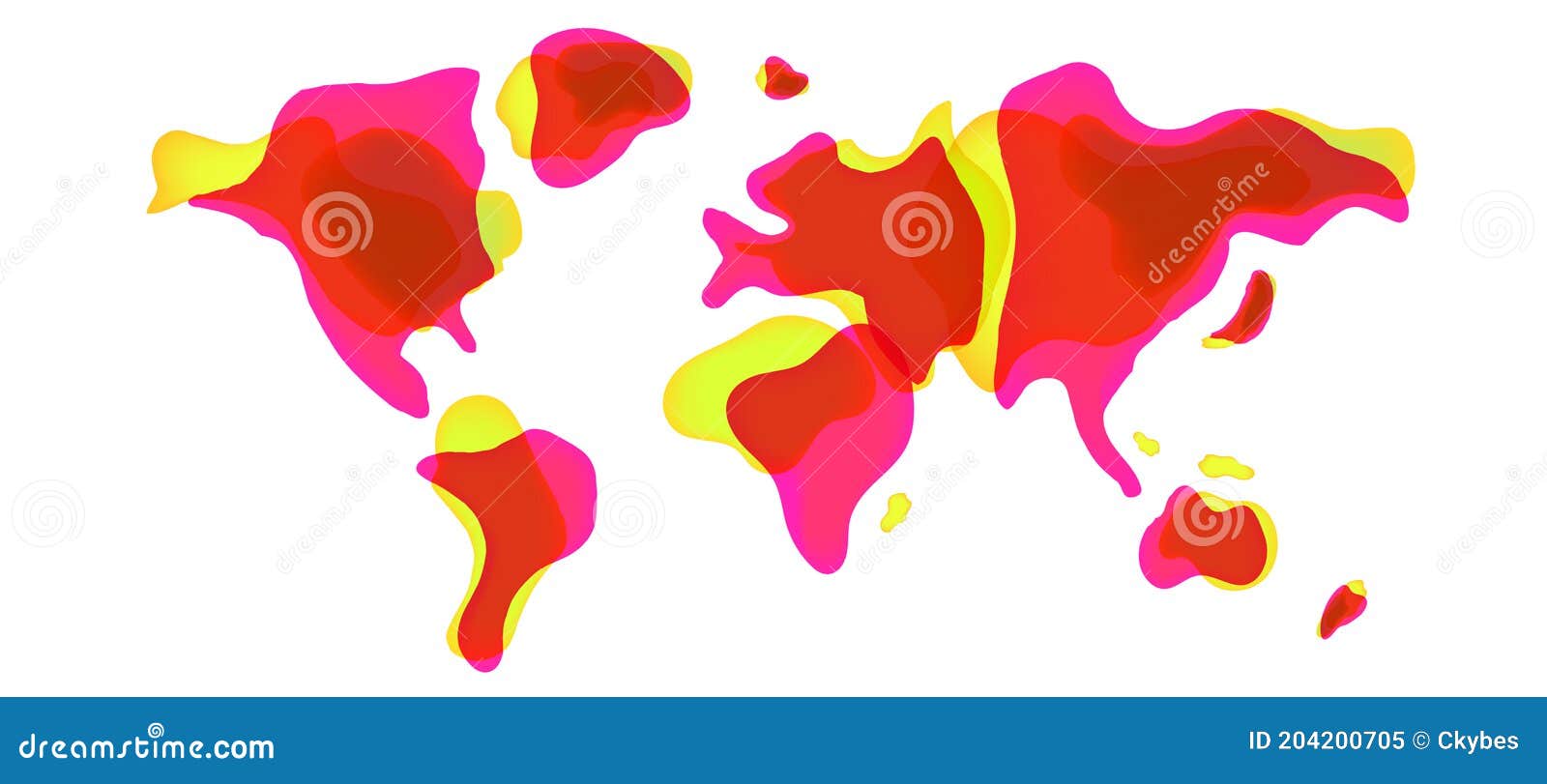 Trendy Liquid Shaped World Map in Vector Stock Vector - Illustration of ...