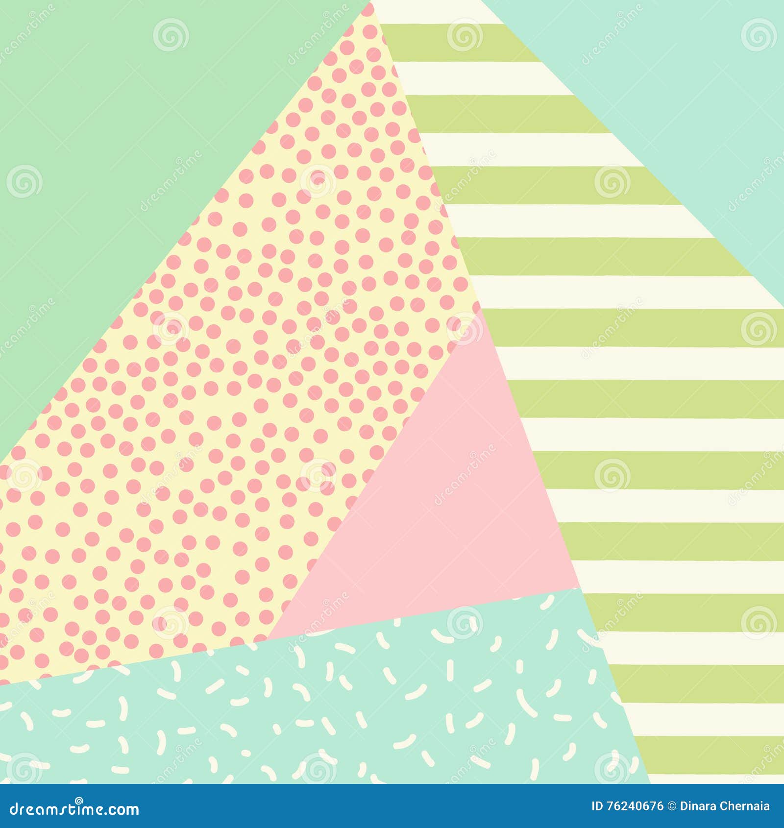 Trendy Memphis Style Background with Retro Style Texture, Pattern and ...