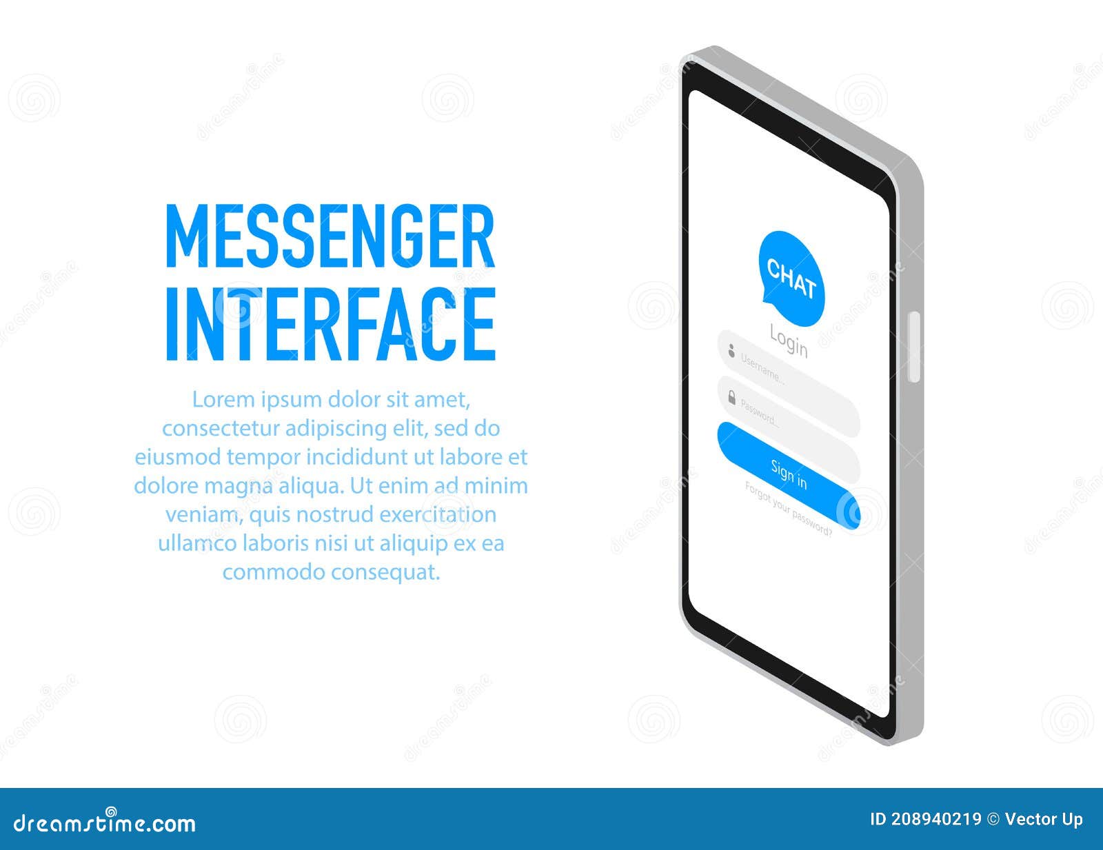 Trendy Messenger Interface Application with Dialogue Window. Sms ...