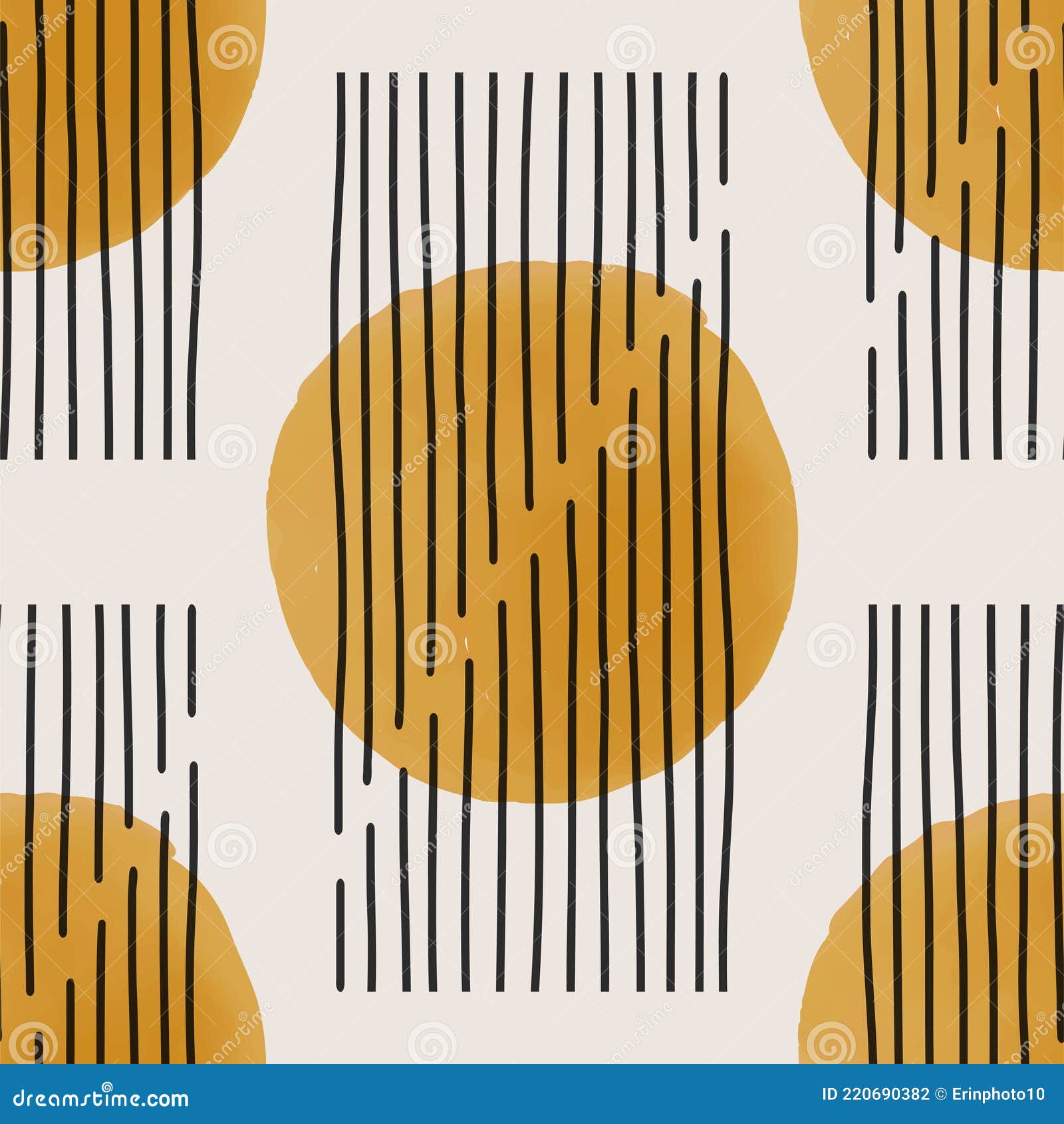 Minimalist Seamless Pattern With Jellyfish, Sea Shells, And Plants ...