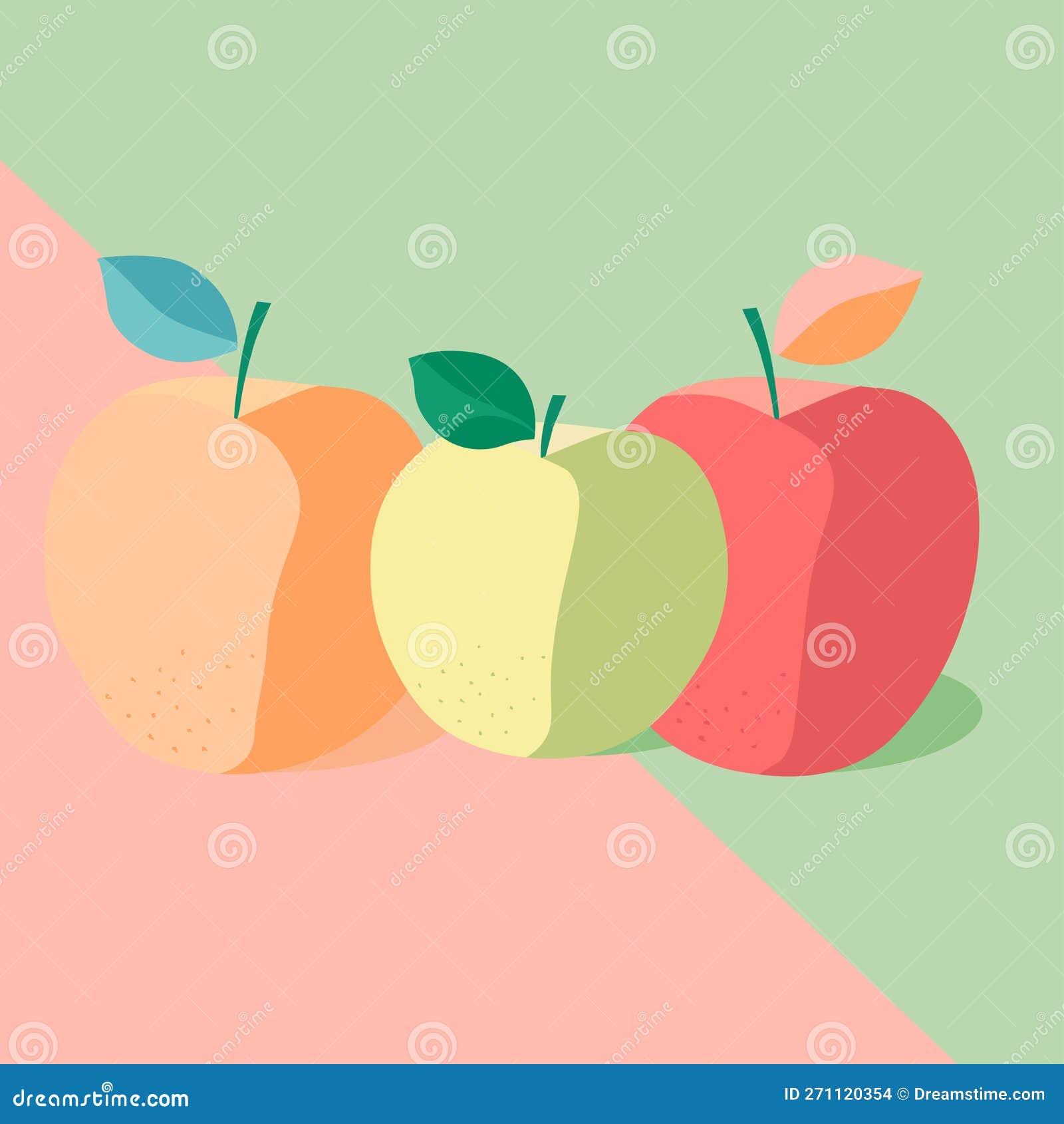 Colorful Apples Floating On The River Basin. Royalty-Free Cartoon ...