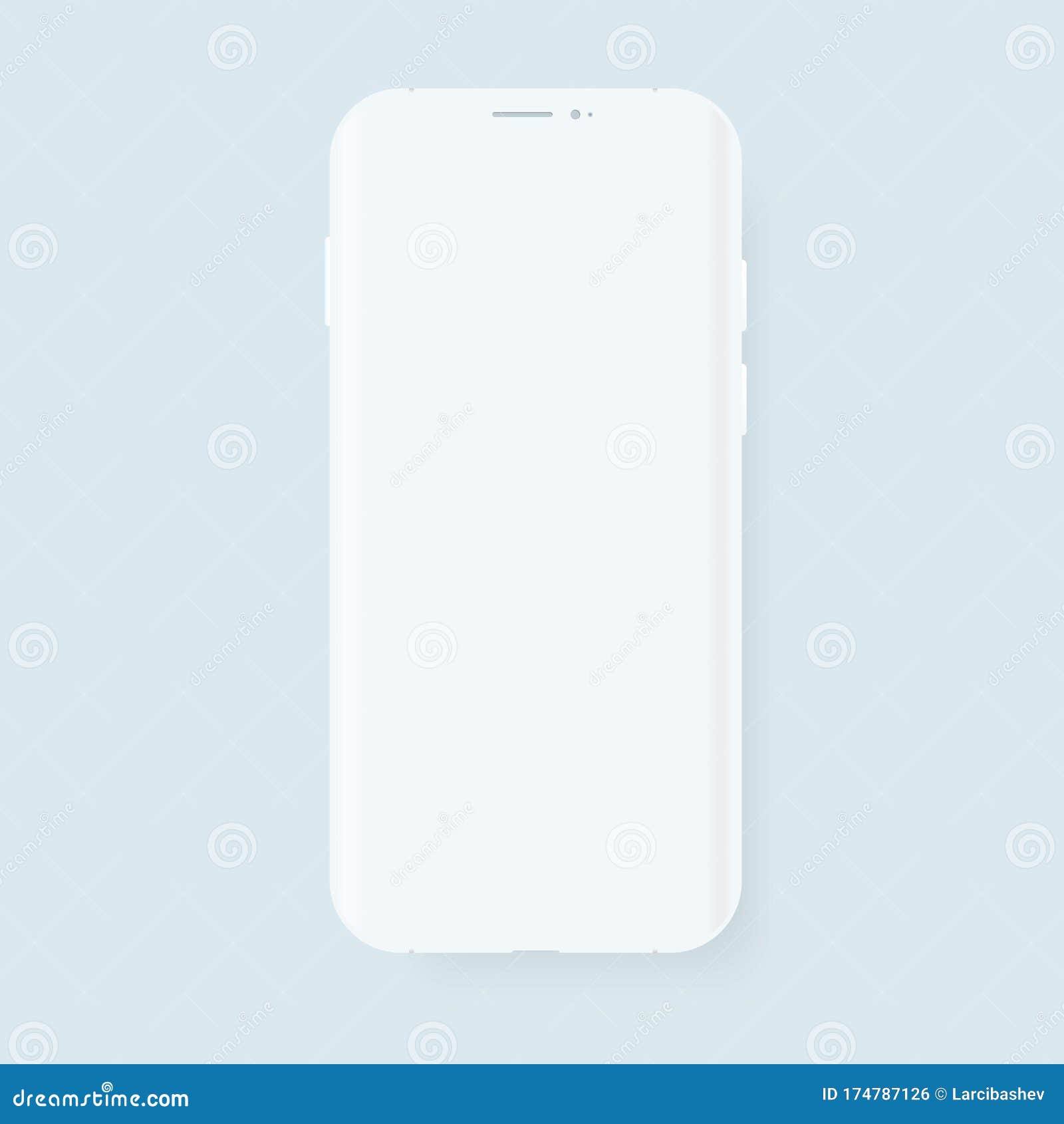 Trendy Mobile Phone Template with Blank Screen for Design App. Vector ...