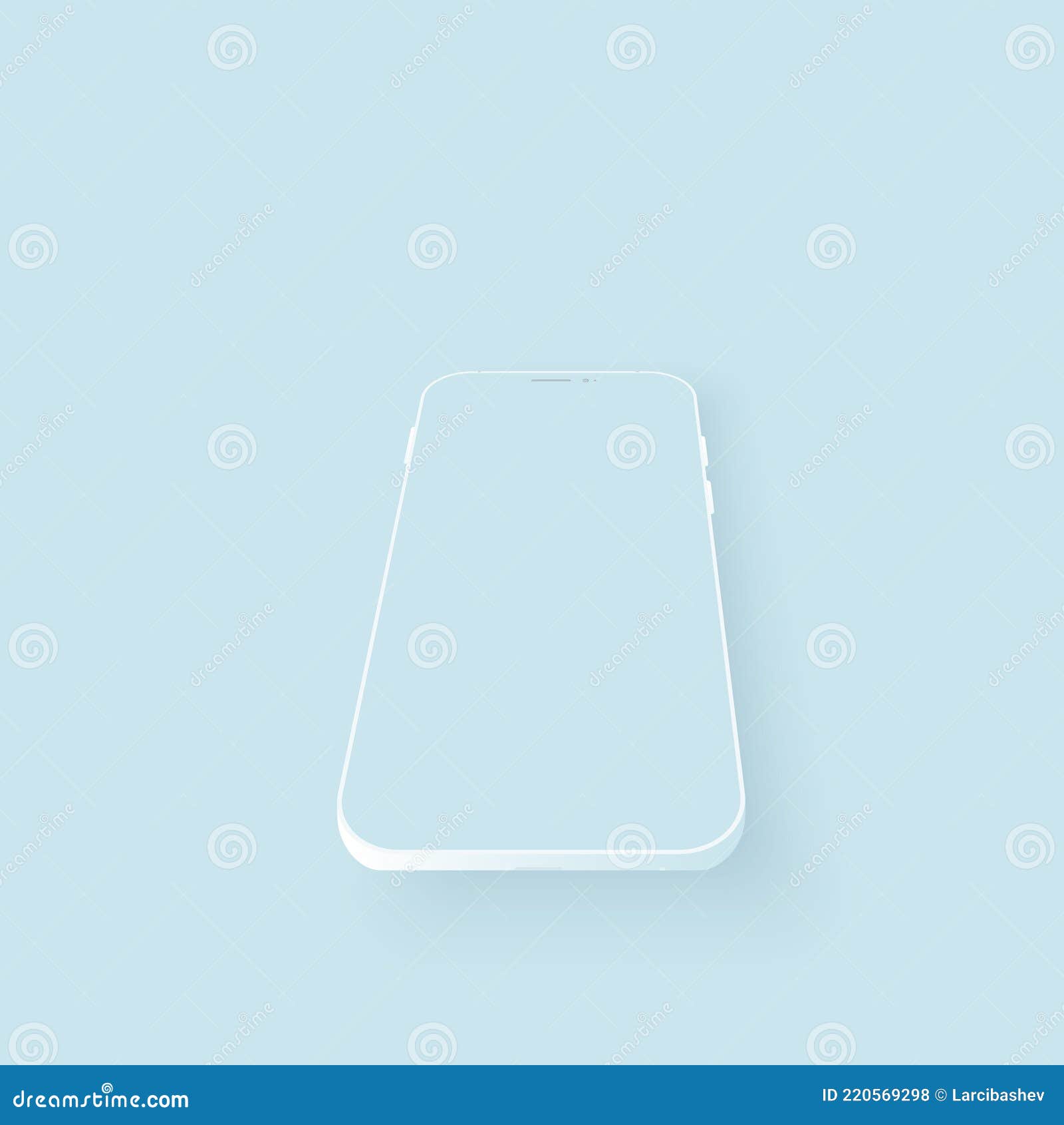 Trendy Mobile Phone Template with Blank Screen for Design App. Stock ...