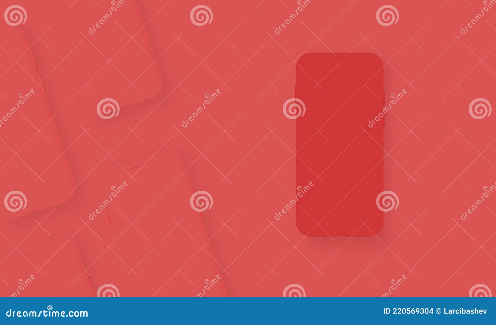 Trendy Mobile Phone Template with Blank Screen for Design App. Stock ...