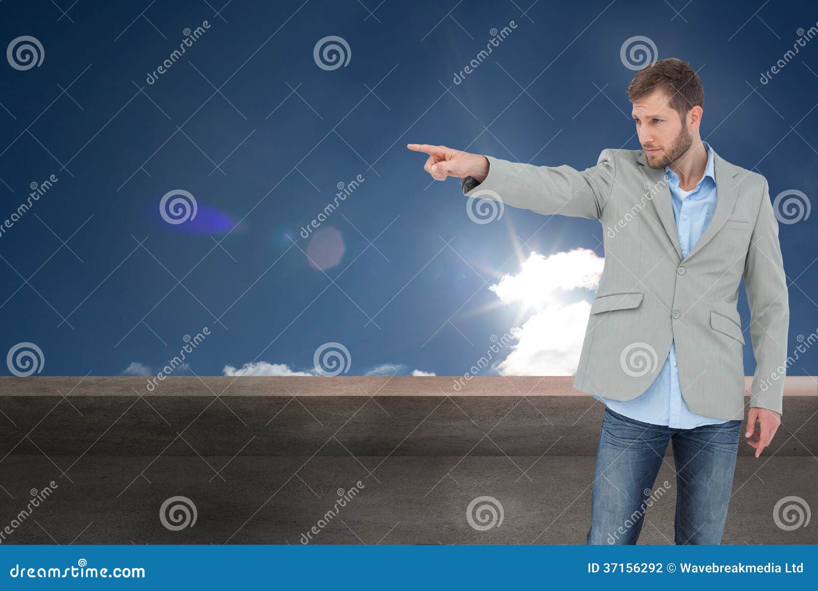 Trendy Model Pointing To Something Stock Photo - Image of young ...