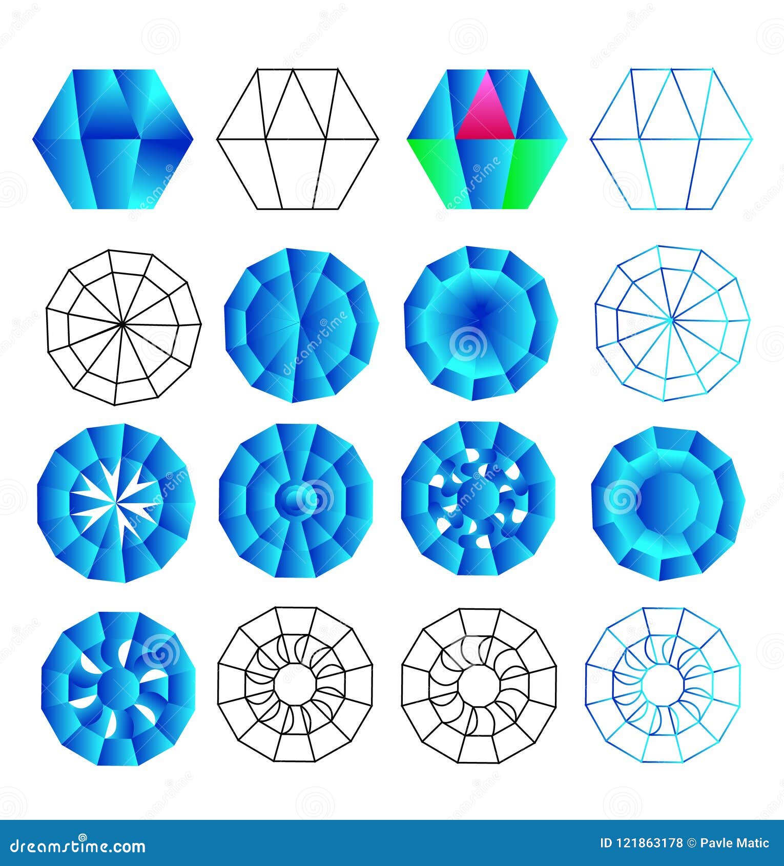 Trendy Modern Diamond Shapes Stock Vector - Illustration of jewels ...