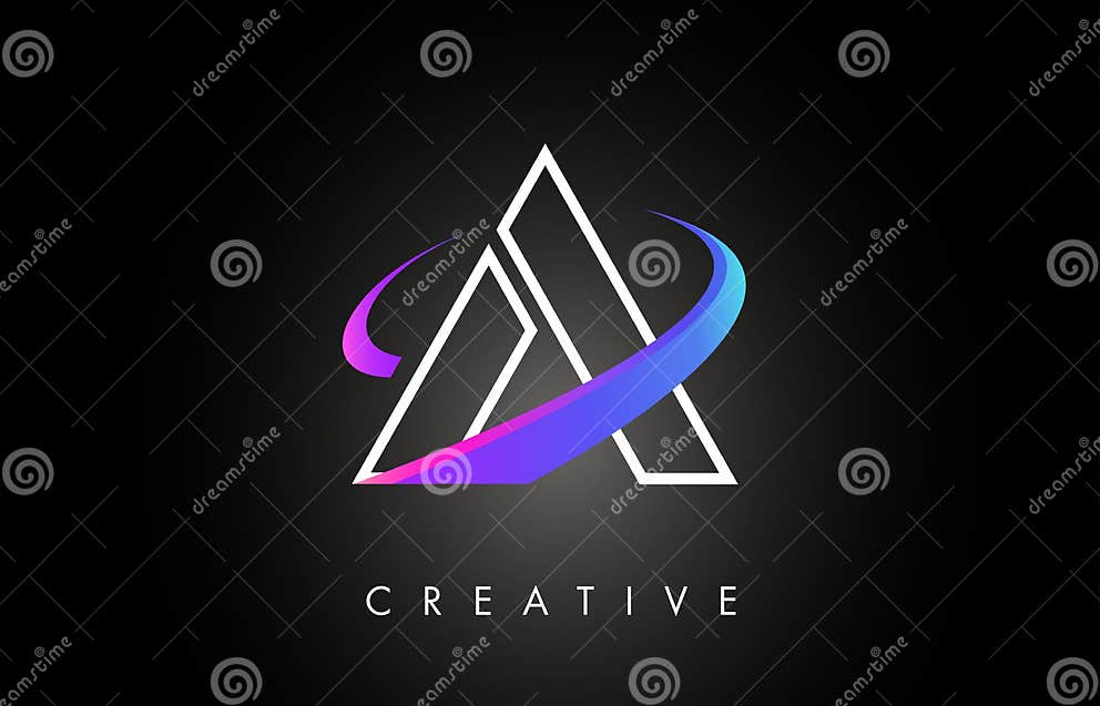 A Trendy Modern Letter Logo Design Monogram And Creative Swoosh On Black Background Stock Vector