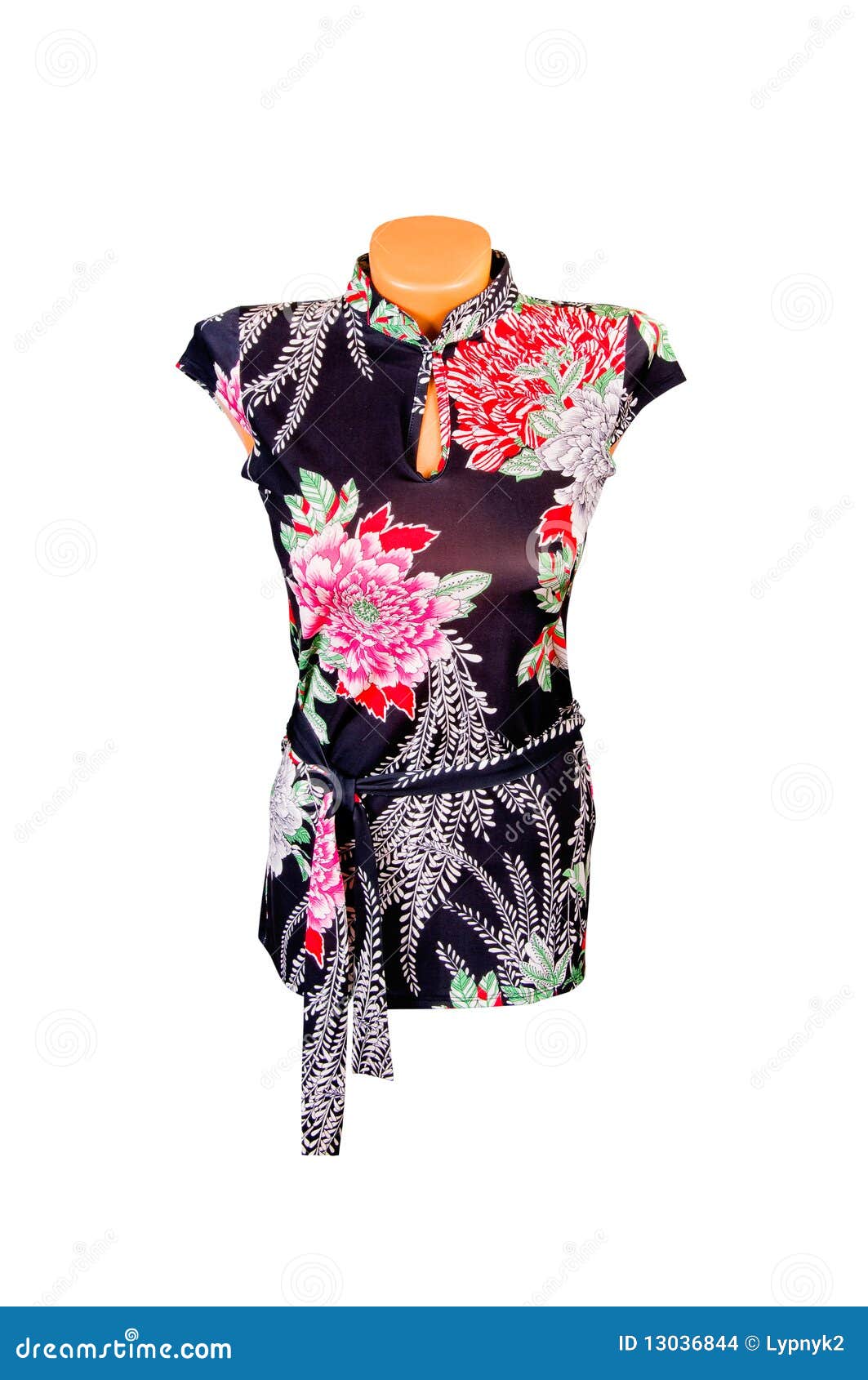 Trendy,modern Tunic with Flowers on a White. Stock Photo - Image of ...