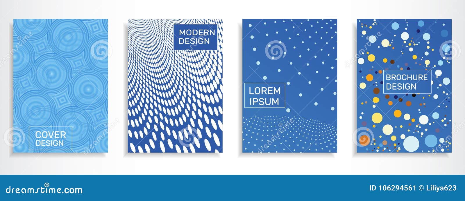 Trendy Notebook Covers Design with Circles. A4 Format Template Stock ...