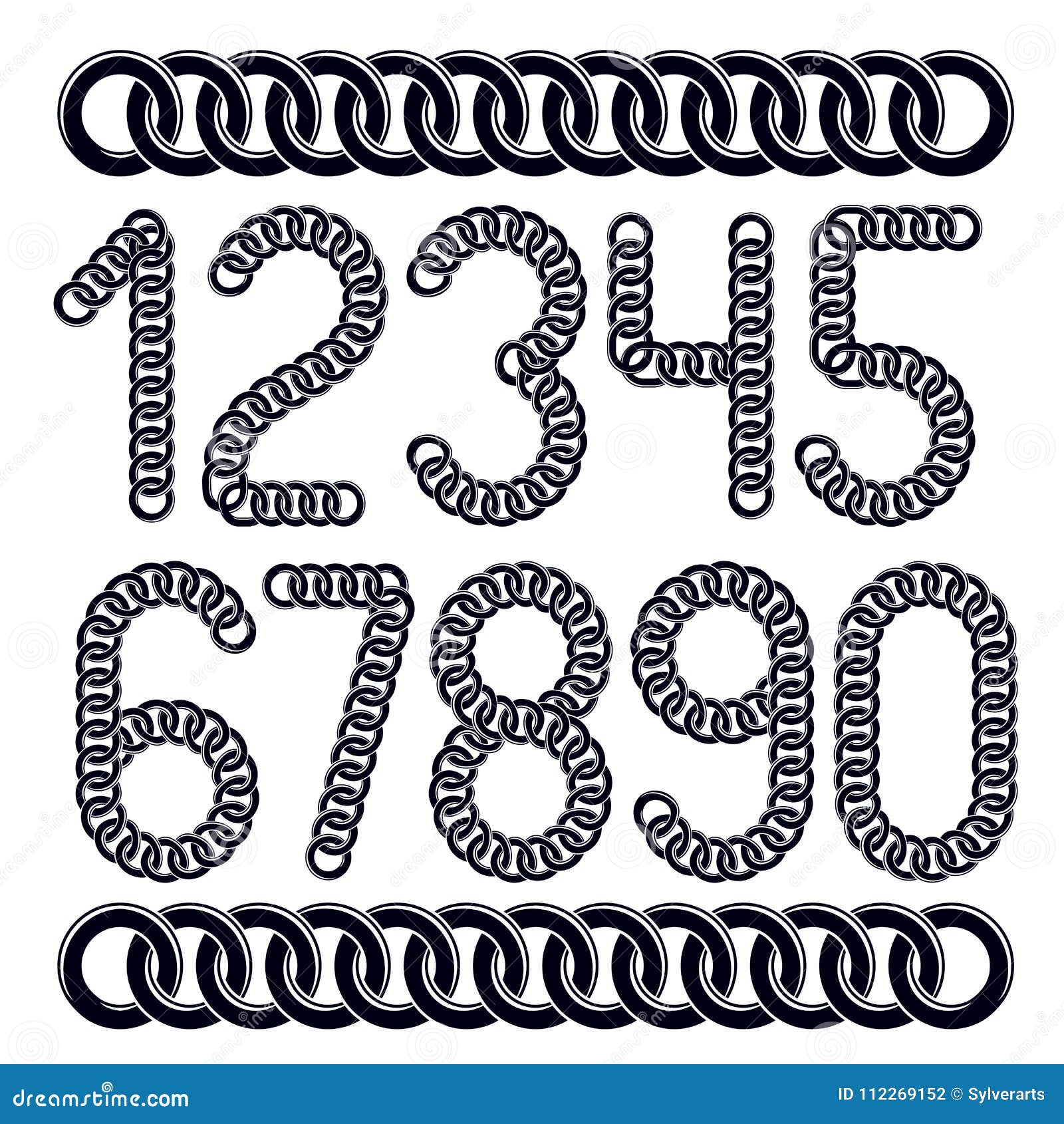 Trendy Numbers Collection, Vector Numeration Created Using Stationery ...