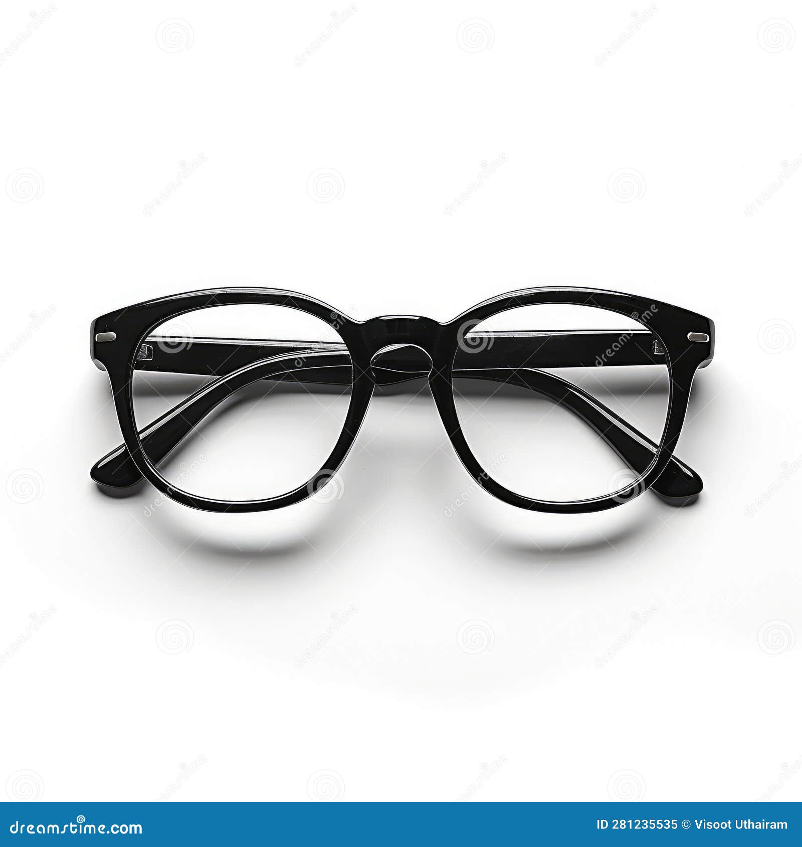 Trendy Optical Frame, Black Eyeglass Frame Isolated On White Background ...