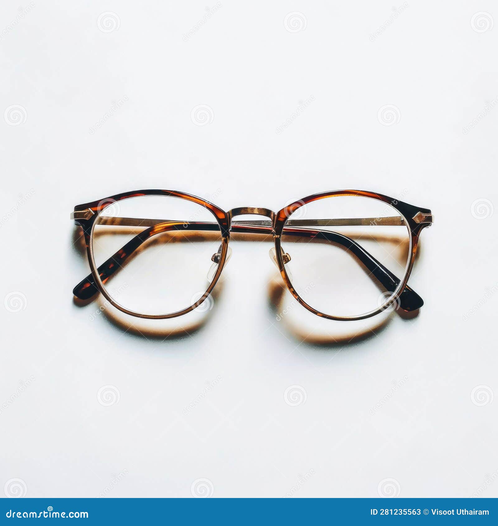 Trendy Optical Frame, Black Eyeglass Frame Isolated On White Background ...