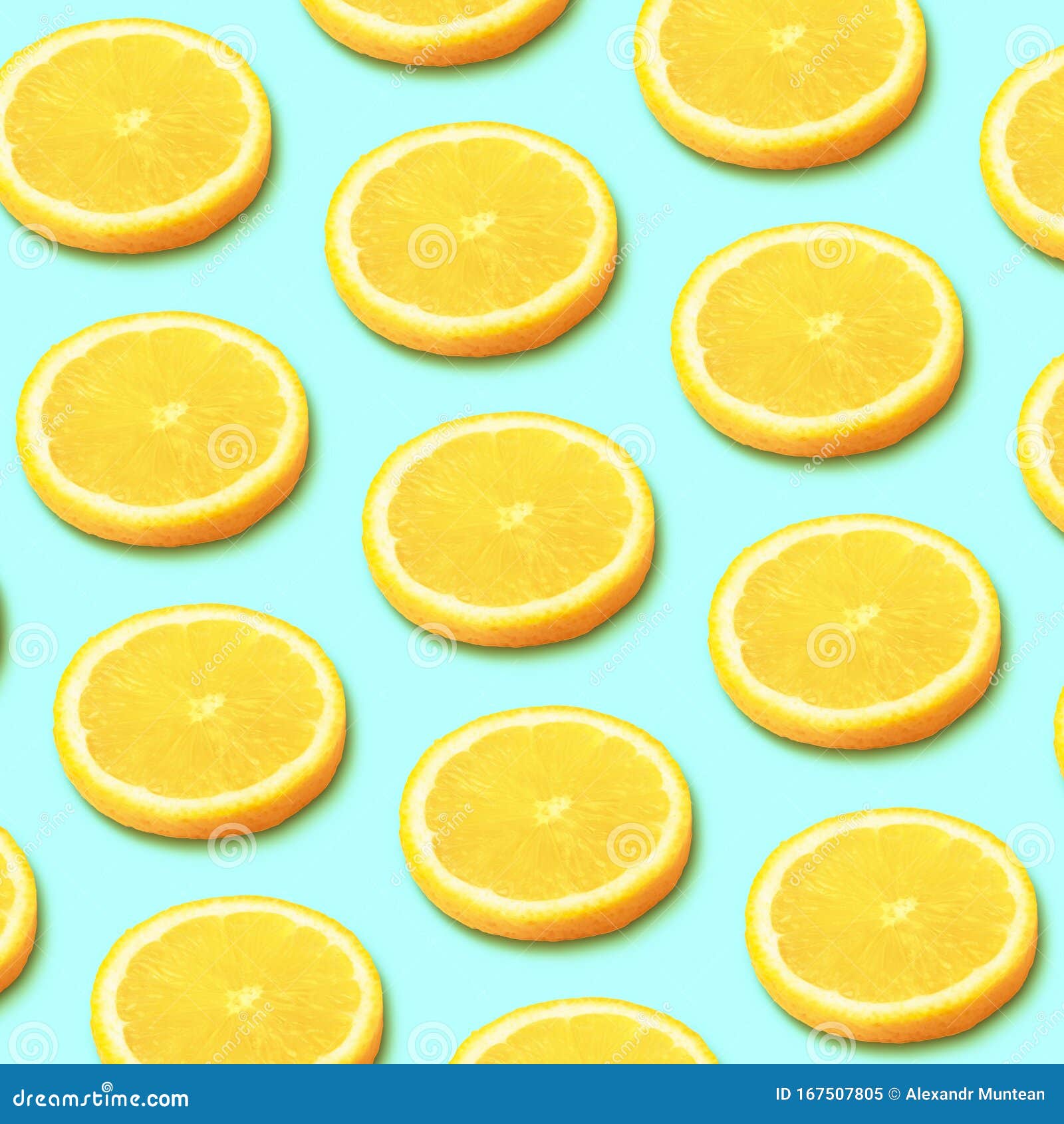 Lemon pattern on blue stock image. Image of color, flat - 167507805