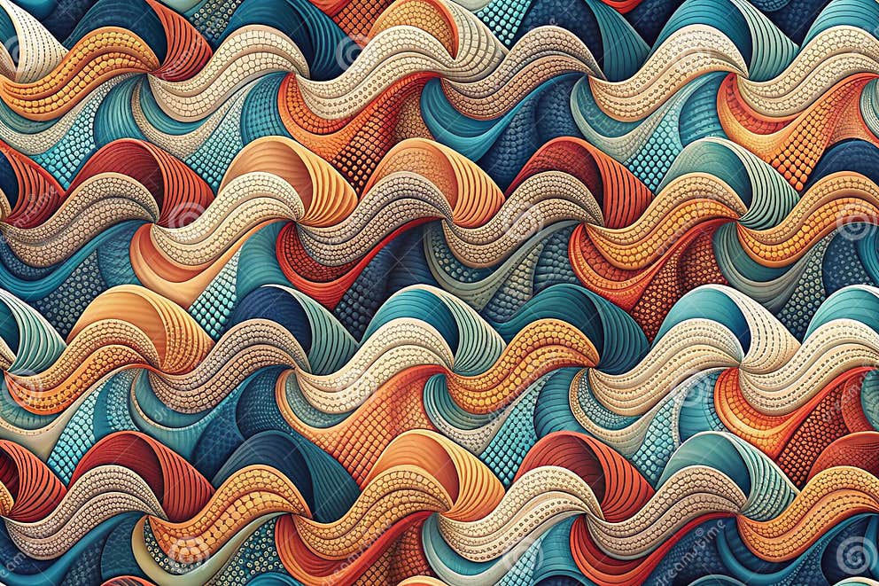 Trendy Patterns Intertwining with Intricate Wavy Textures in a ...
