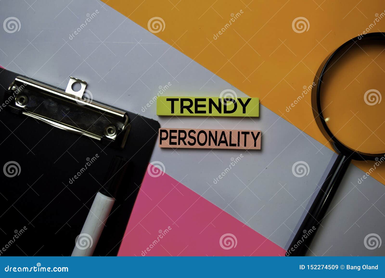 Trendy Personality Text on Sticky Notes with Color Office Desk Concept ...