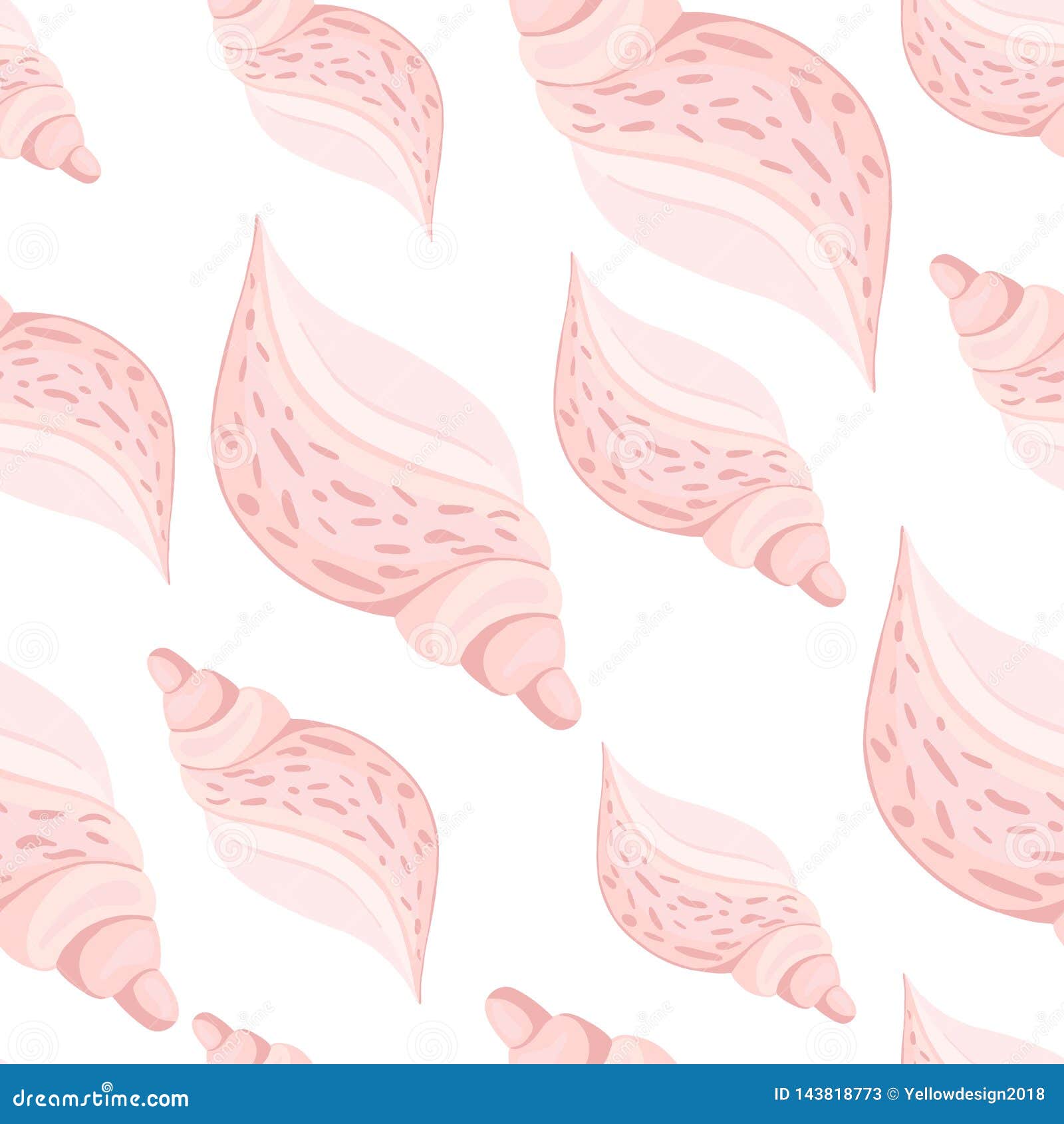 Trendy Pink Seashells Seamless Pattern. Underwater Backdrop Stock ...
