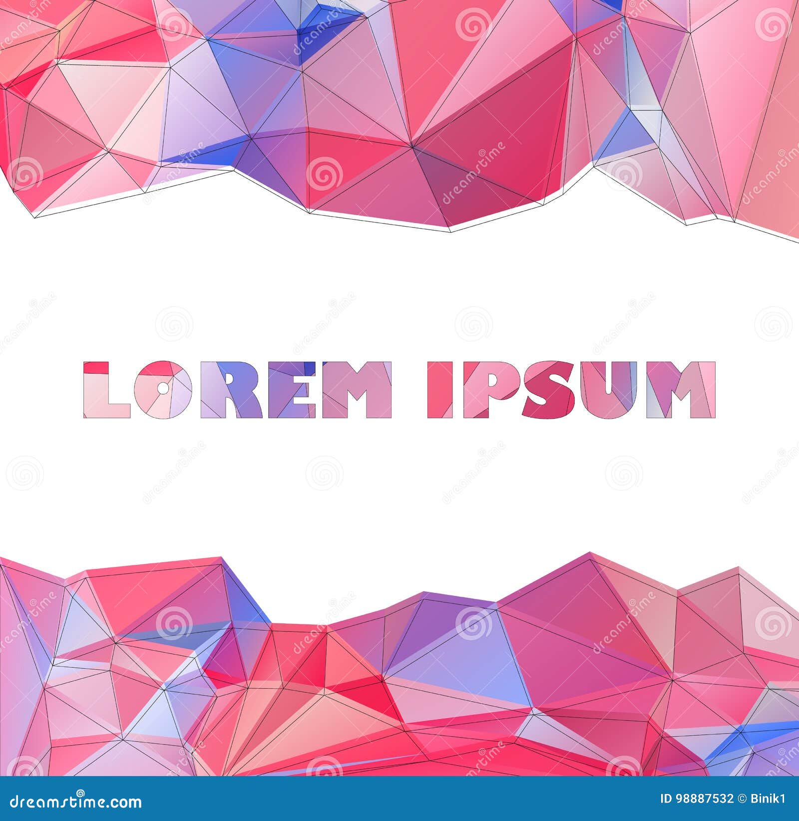 Trendy Polygonal Abstract Banner or Background with Copy Space. Stock ...