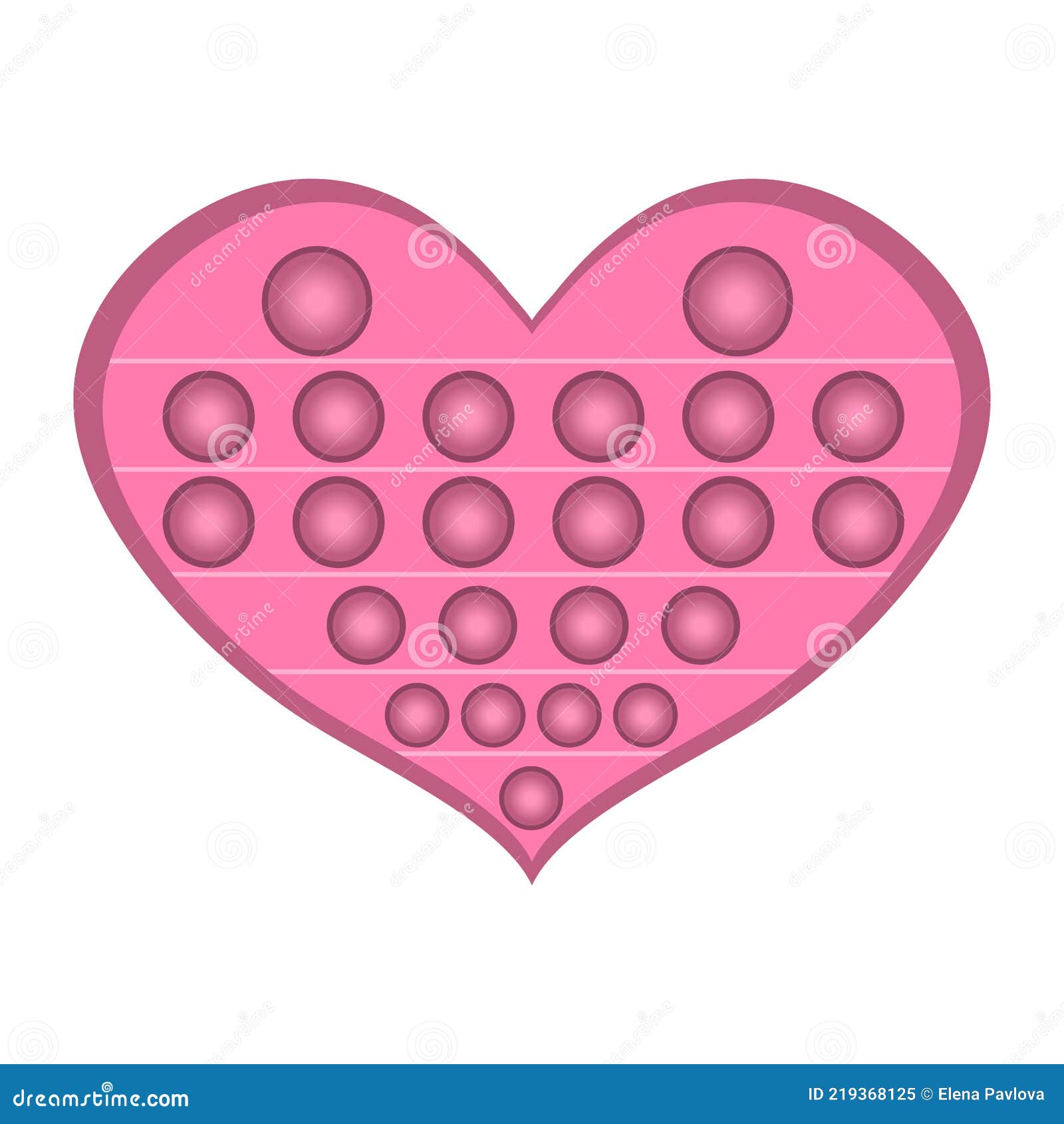 Trendy Pop it Fidget in Shape Pink Heart. Vector Illustration on White ...