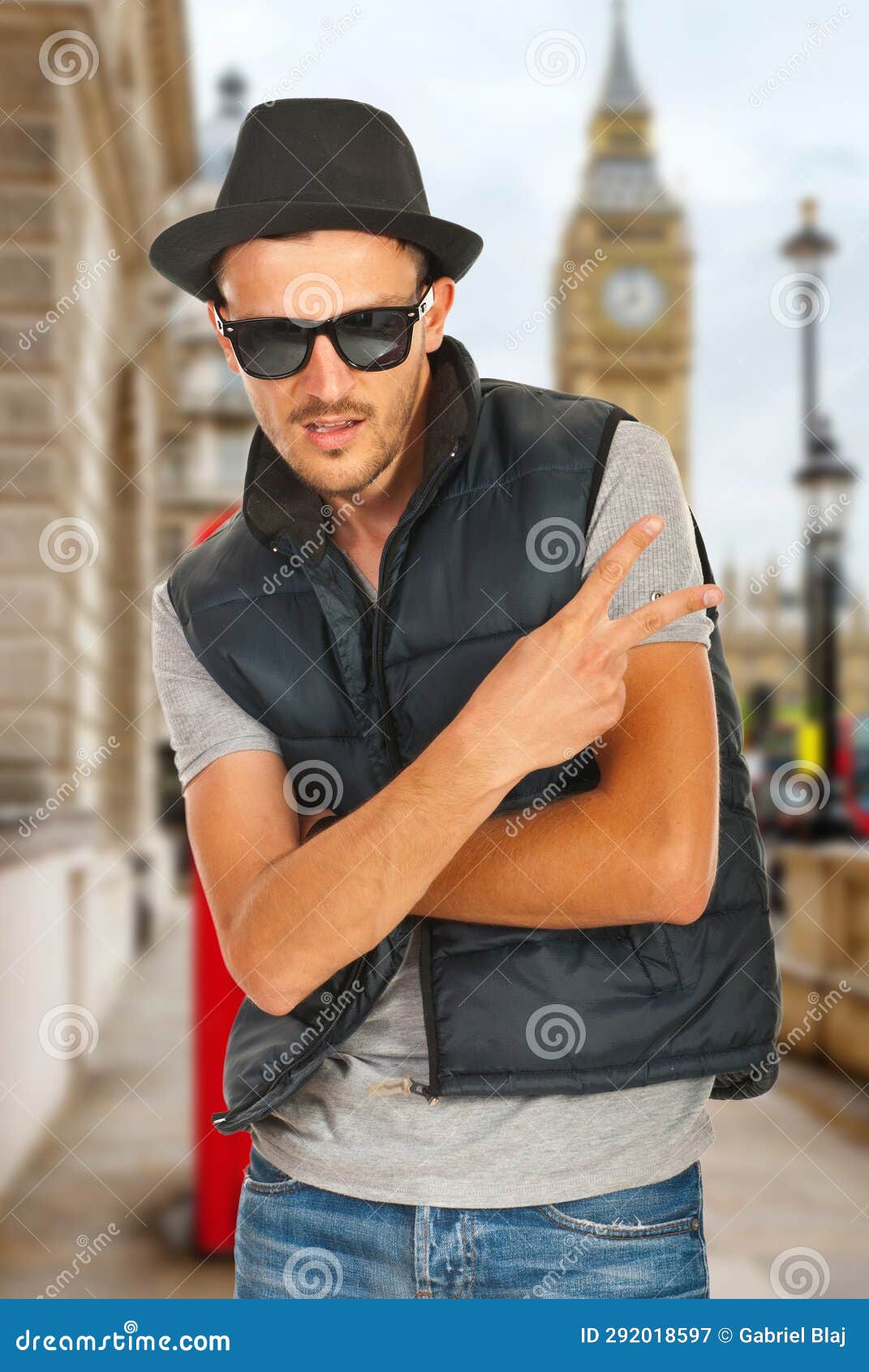 Trendy rapper gesturing stock image. Image of jeans - 292018597