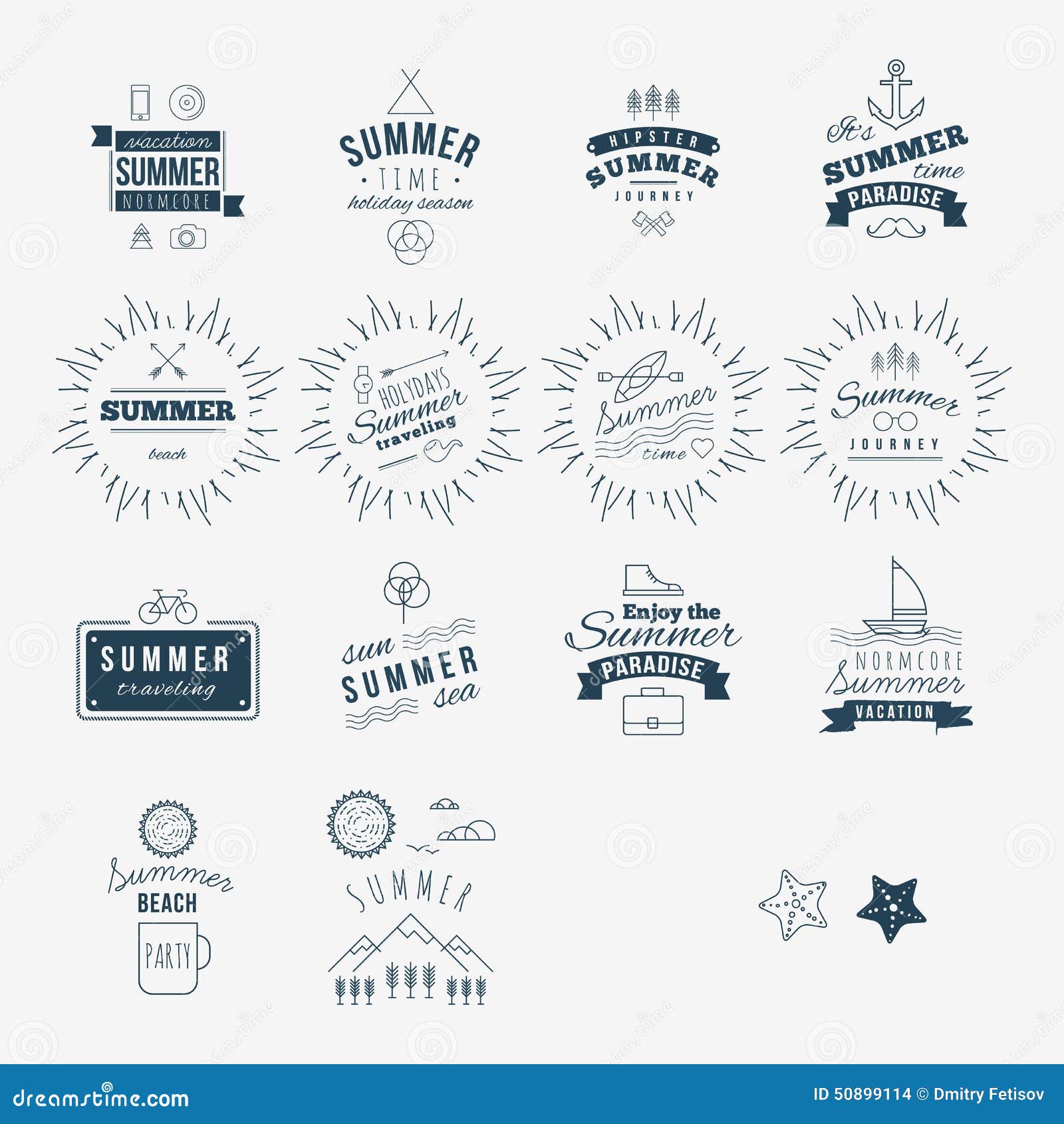 Trendy Retro Vintage Insignias Set Stock Vector - Illustration of ...