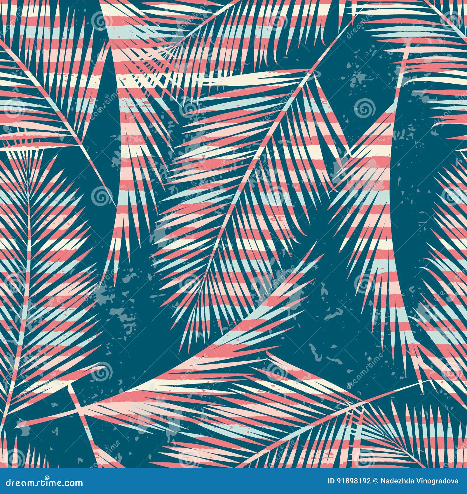 Trendy Seamless Exotic Pattern with Palm and Geometric Elements. Stock ...