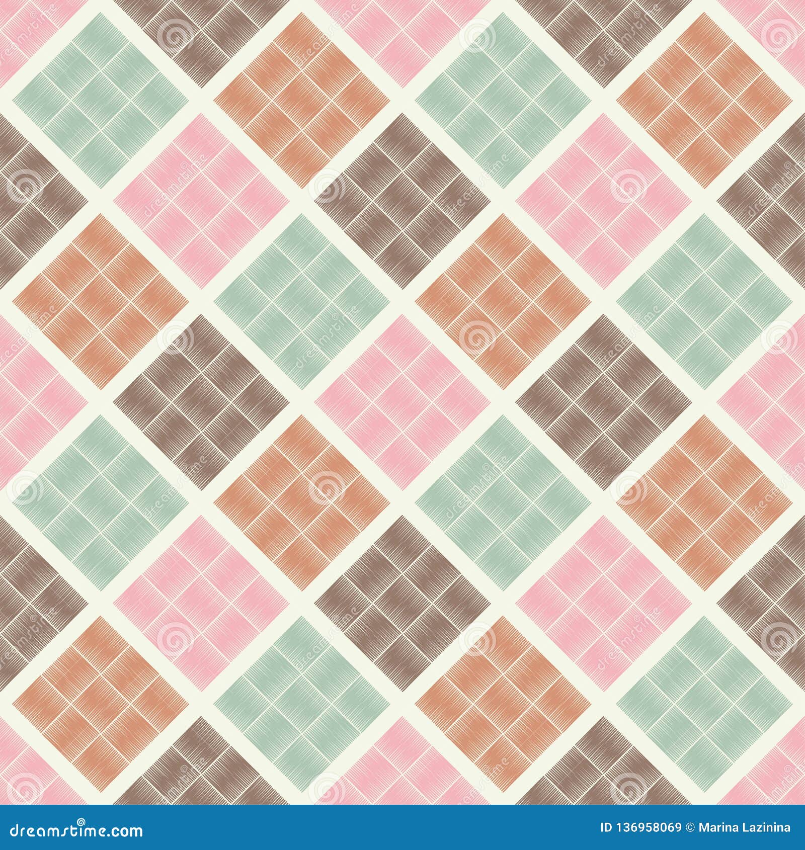Trendy Seamless Pattern Designs. a Mosaic of Square Patches. Patchwork ...