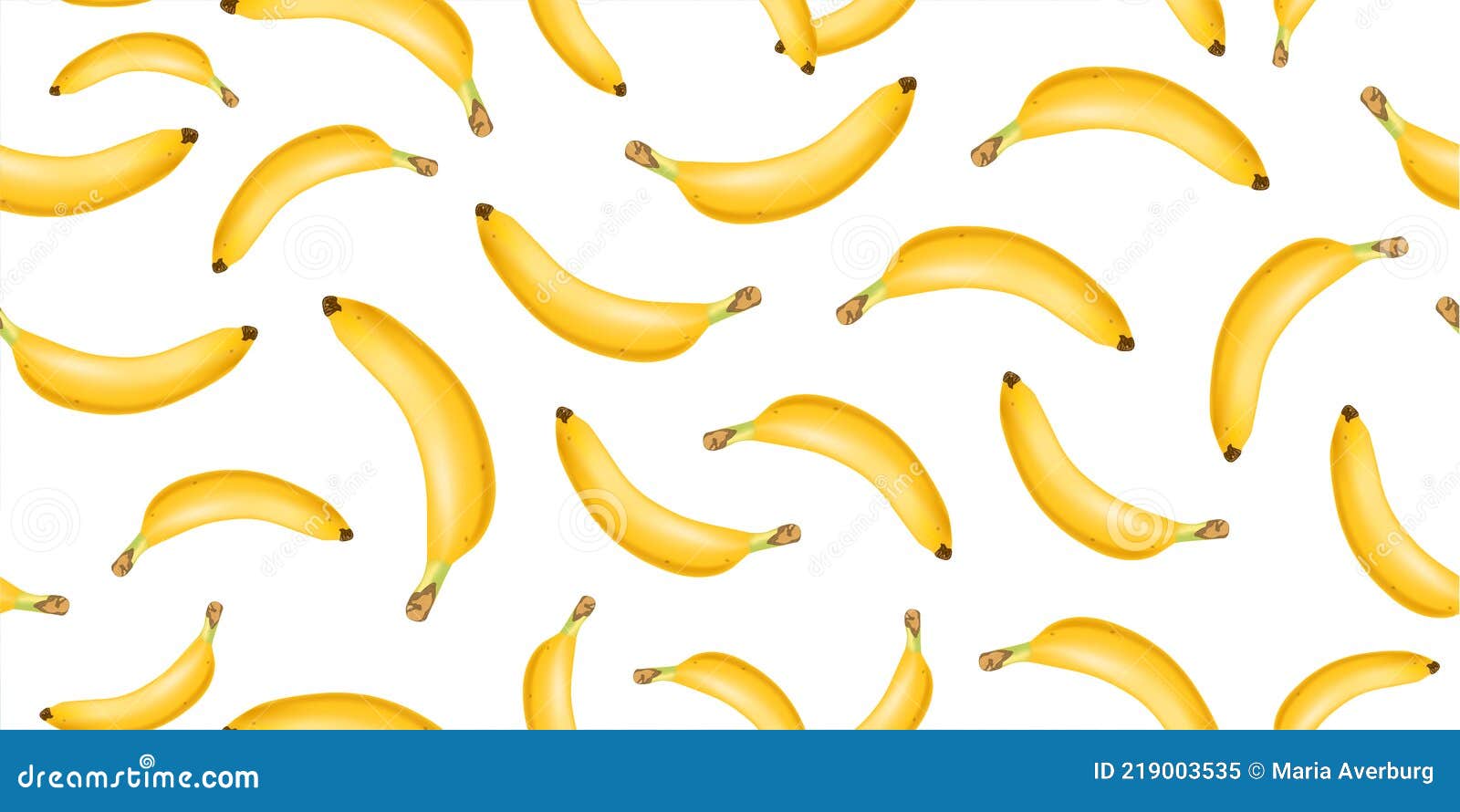 Trendy Seamless Pattern with Realistic Banana. Vector Realistic ...