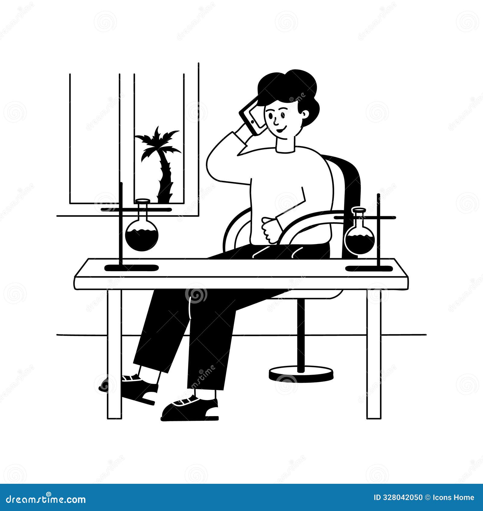 Trendy Sketchy Illustration of Medical Lab Stock Illustration ...