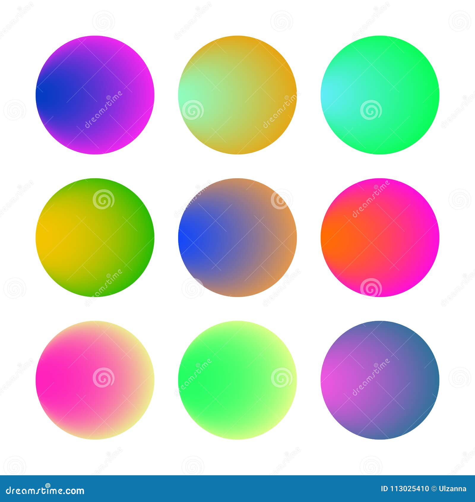 Trendy Soft Color Round Gradient Set with Abstract Backgrounds Stock ...