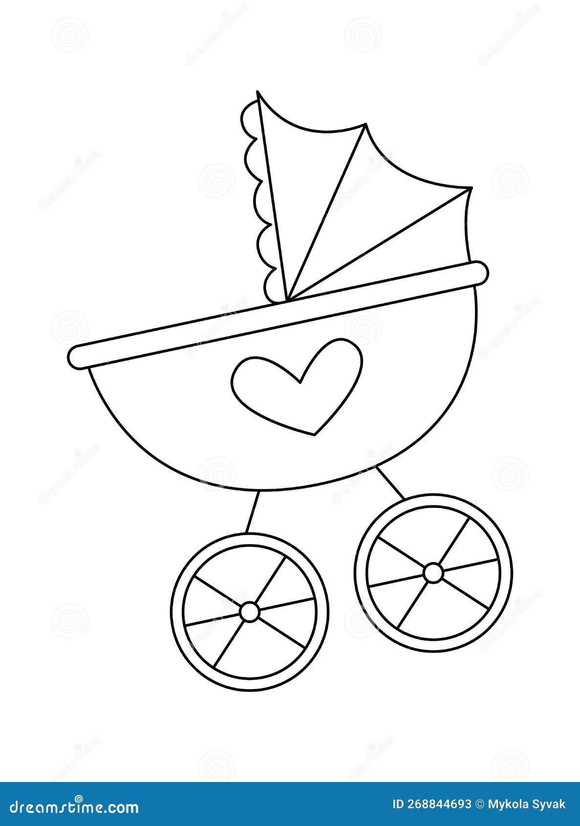 Trendy Strollers Line Art Baby Accessory Stock Vector - Illustration of ...