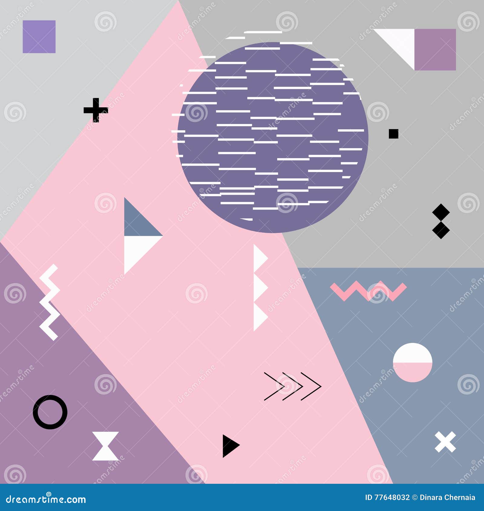 Trendy Style Background with Retro Style Texture, Pattern and Geometric ...