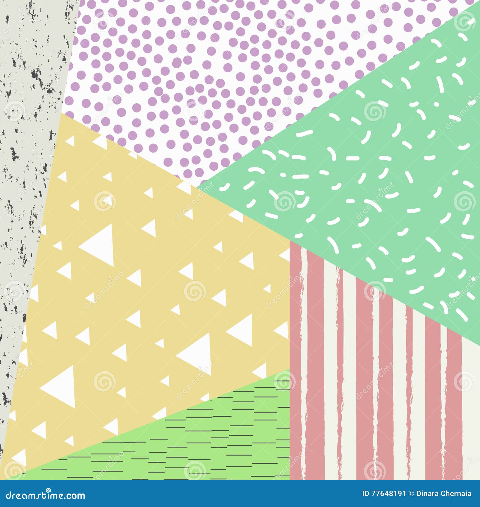 Trendy Style Background with Retro Style Texture, Pattern and Geometric ...