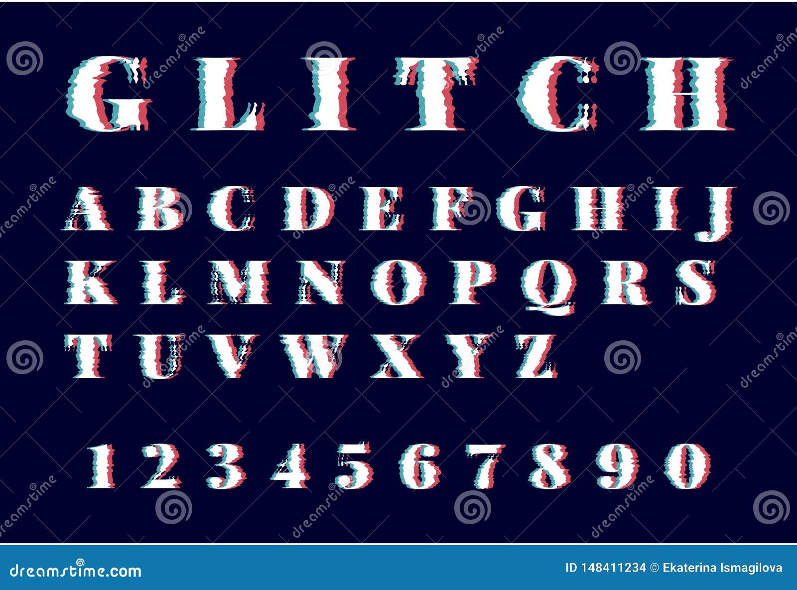 Glitch Displacement Type Letters Cartoon Vector | CartoonDealer.com ...