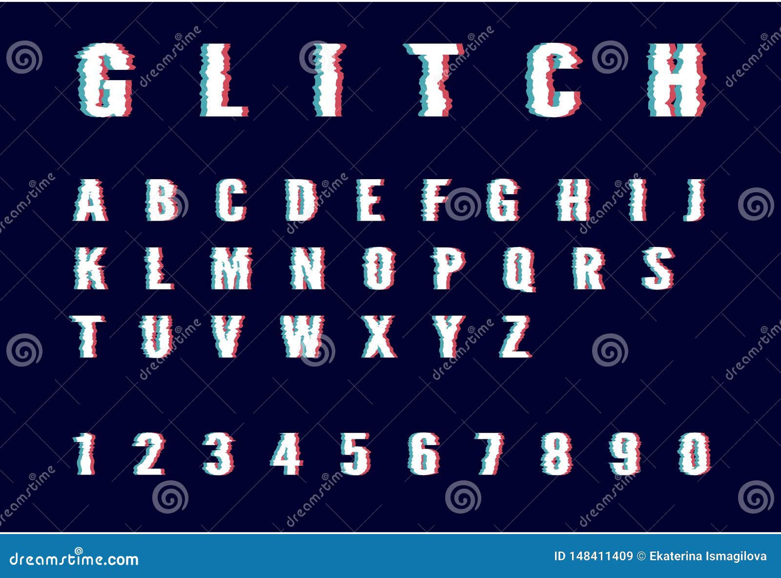 Glitch Displacement Type Letters Cartoon Vector | CartoonDealer.com ...