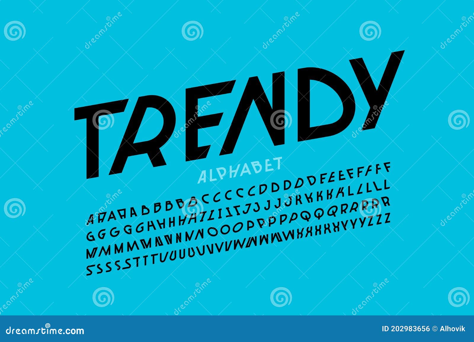 Trendy Style Modern Creative Font Stock Vector - Illustration of ...