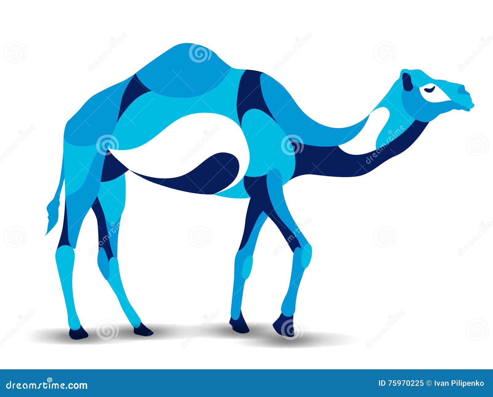 Trendy Stylized Illustration, Camel, Line Vector Silhouette of , Stock ...