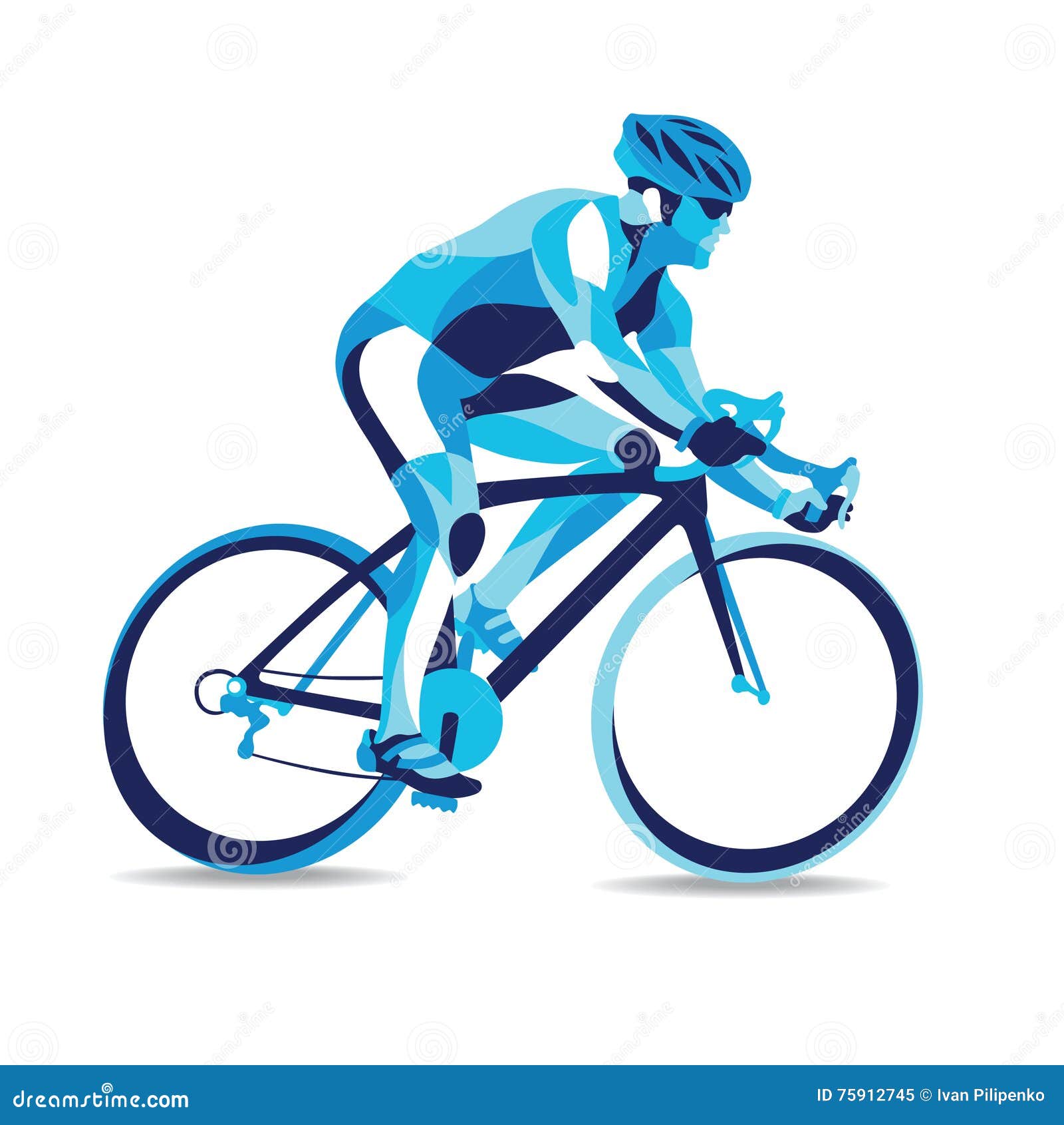 Trendy Stylized Illustration Movement, Bicycle Race, Line Vector ...