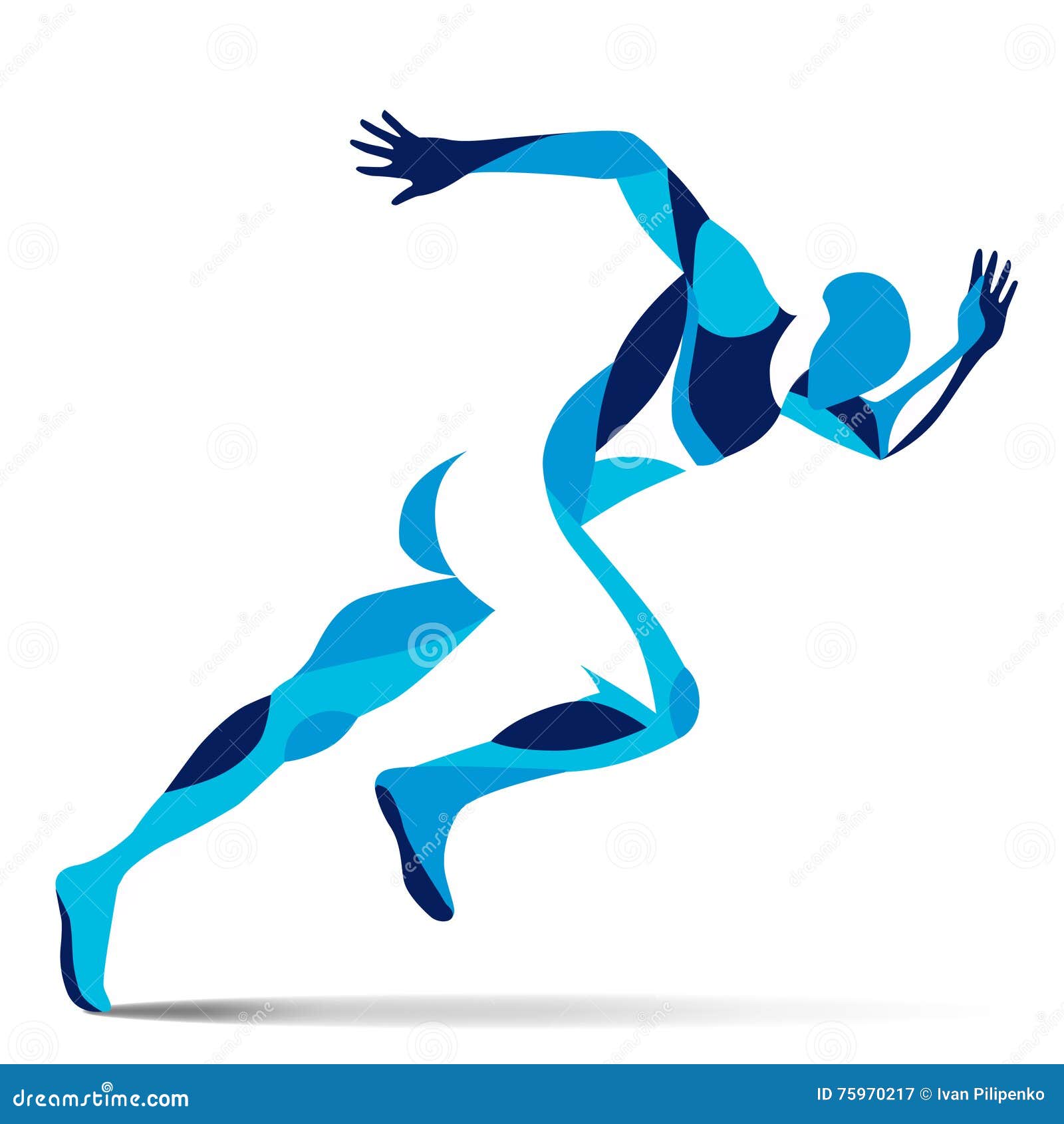 Trendy Stylized Illustration Movement, Running Man, Line Vector ... Trendy Stylized Illustration Movement, Running Man, Line Vector ...