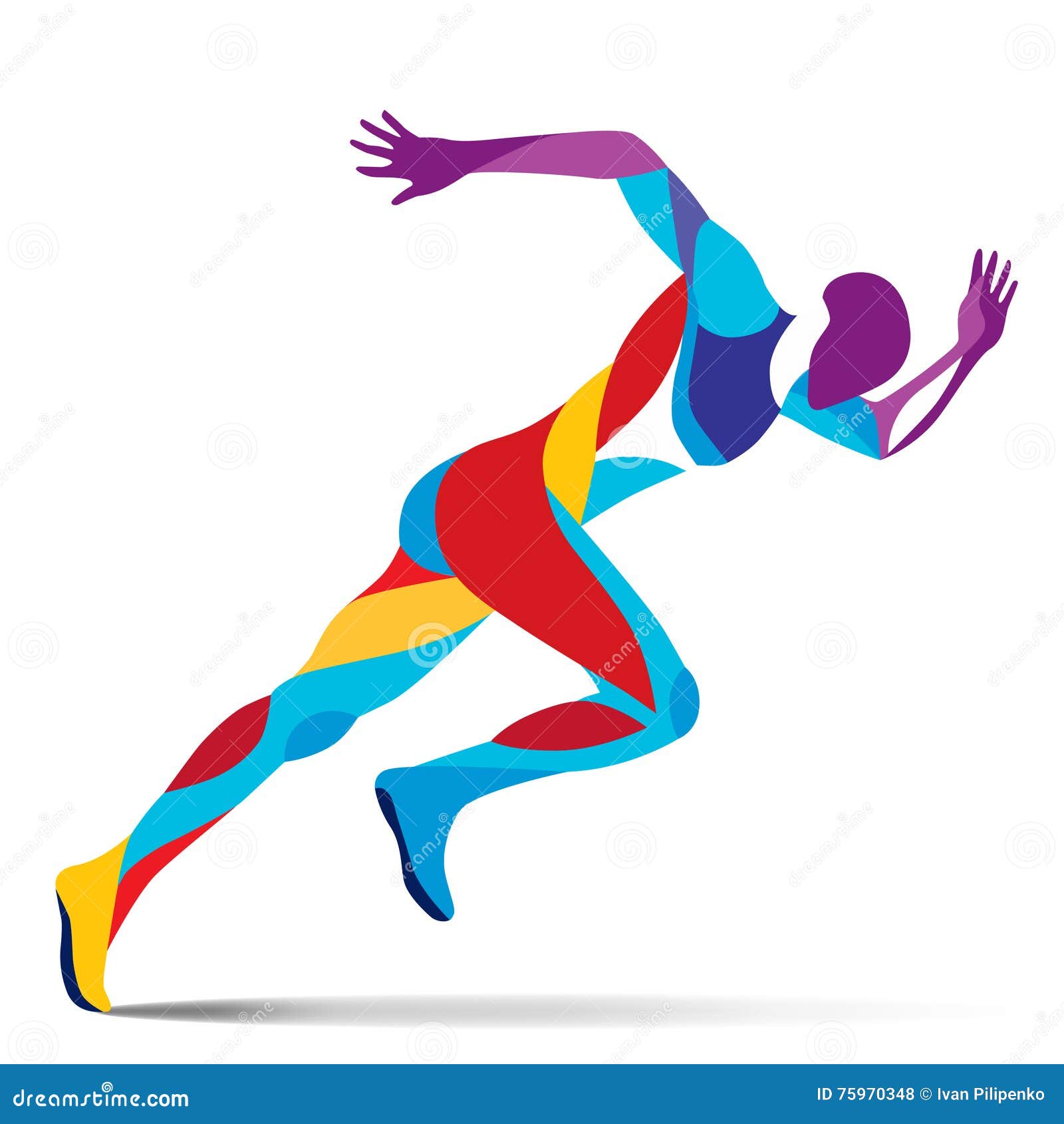 Trendy Stylized Illustration Movement, Running Man, Line Vector ...