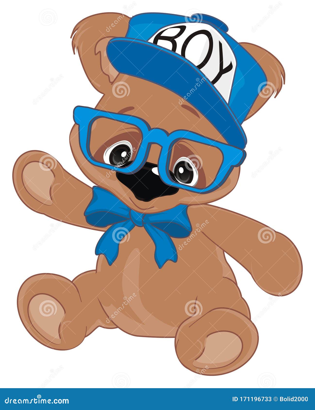 Trendy teddy bear stock illustration. Illustration of little - 171196733