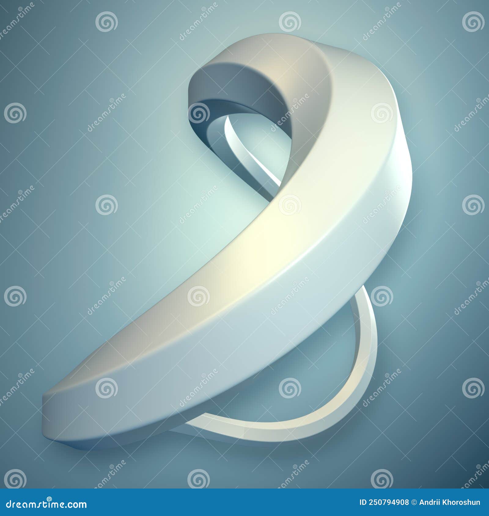 Trendy Template with White Mobius Geometric Figure. Abstract Geometric ...