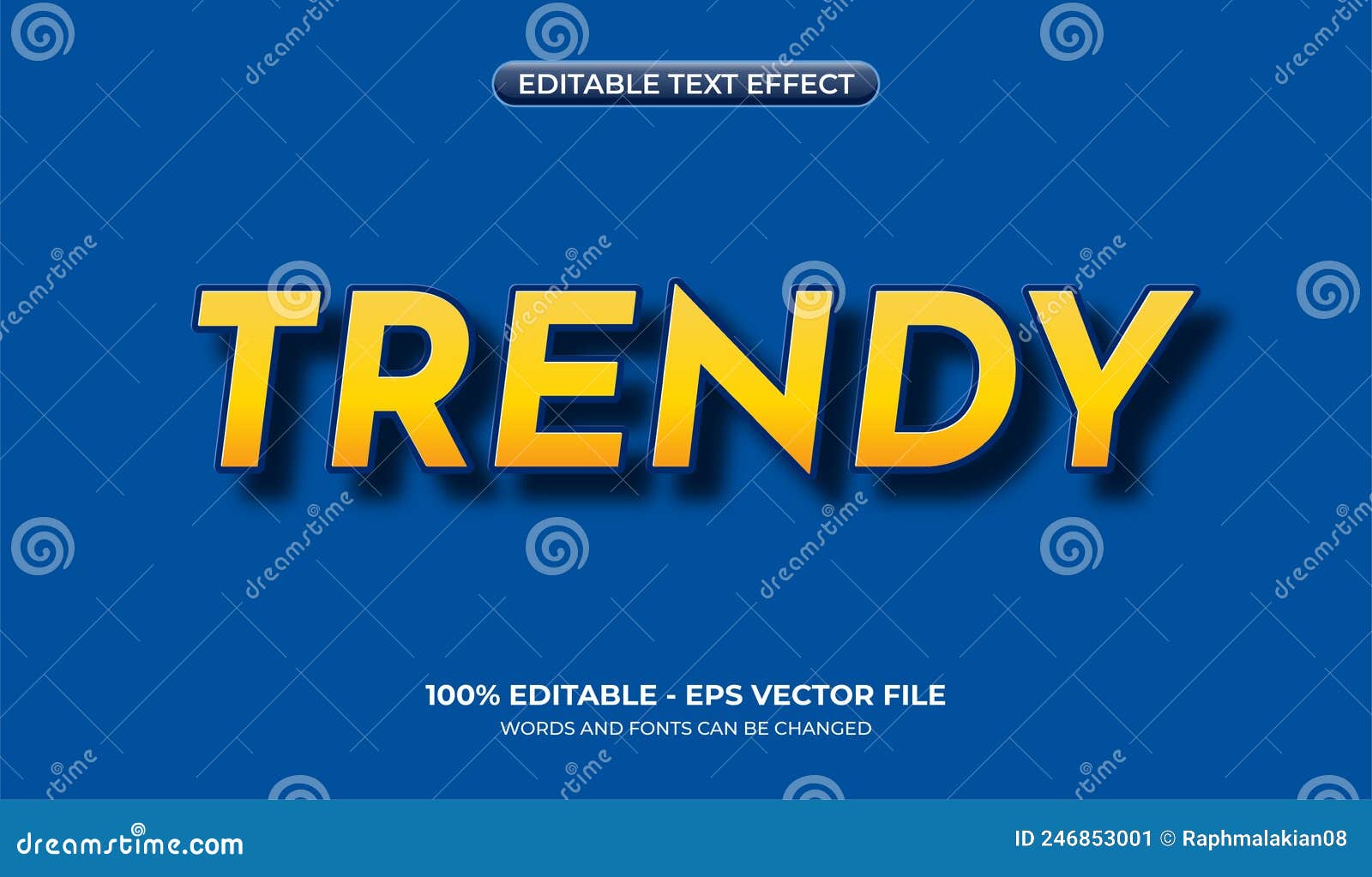 Trendy Text Effect. Editable Yellow Gradient Font Effect for ...