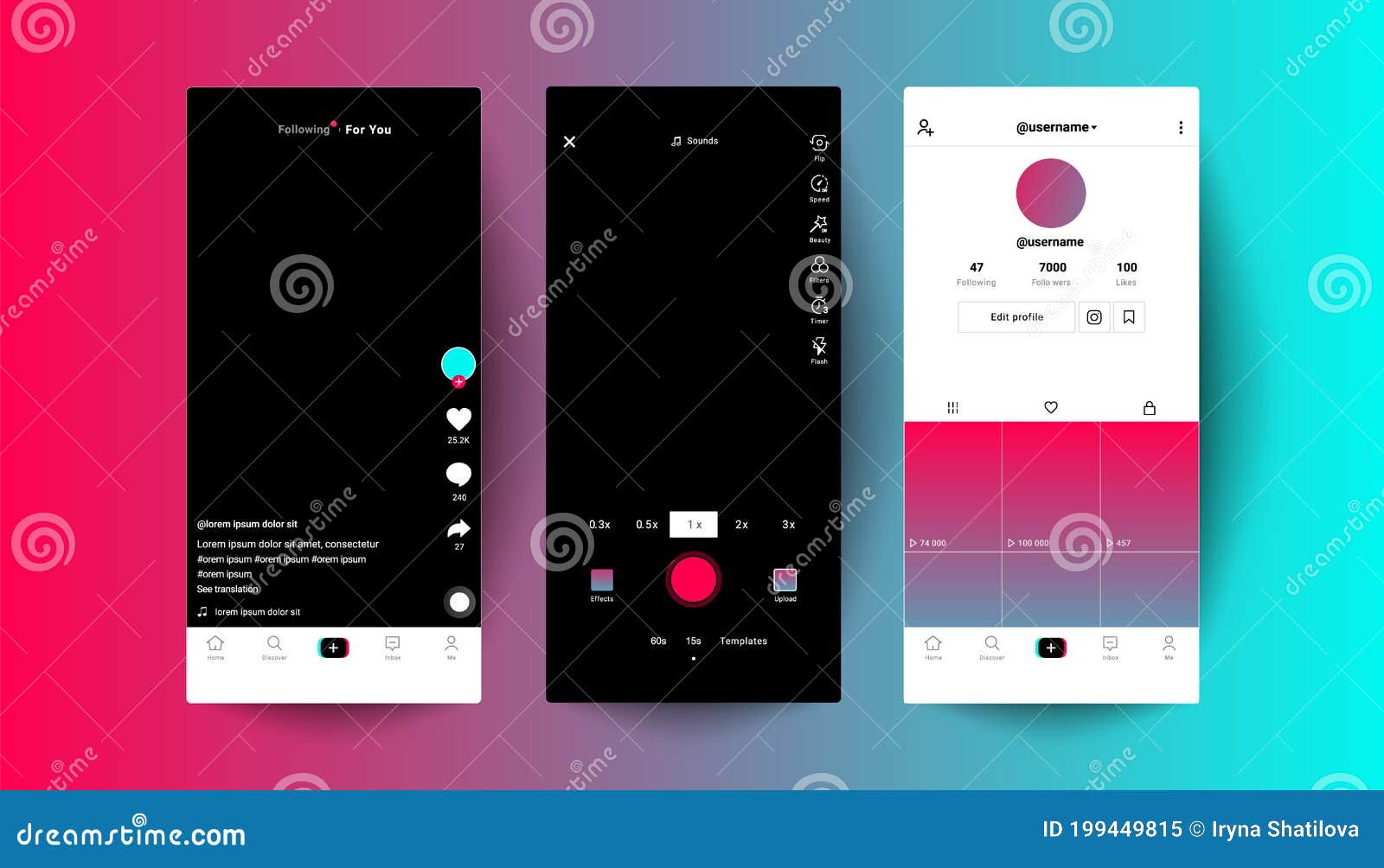 Trendy Tik Tok Screen Interface and Tik Tok Icons in Social Media ... Trendy Tik Tok Screen Interface and Tik Tok Icons in Social Media ...