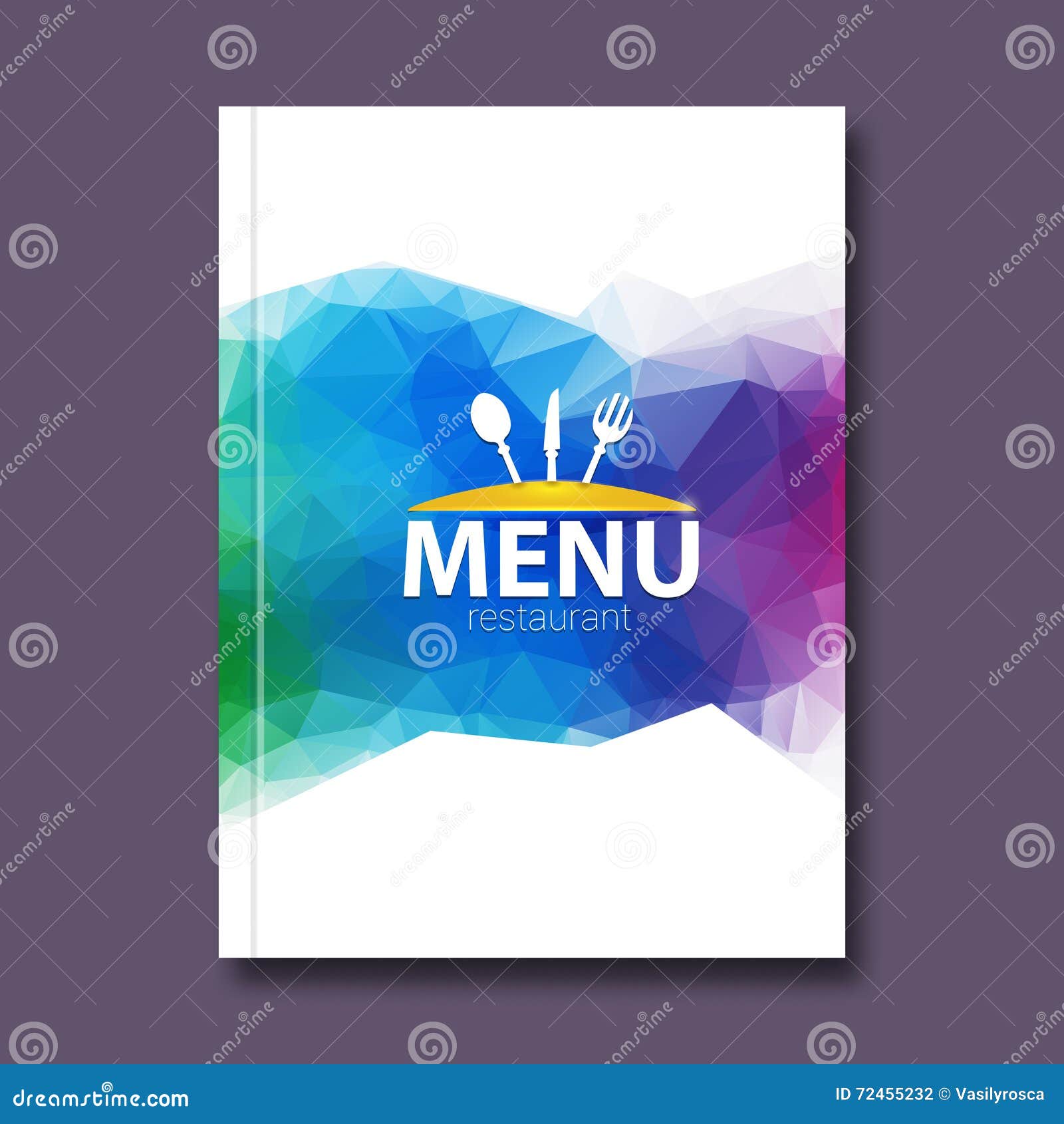 Trendy Triangular Restaurant Menu Design Cover Stock Vector ...